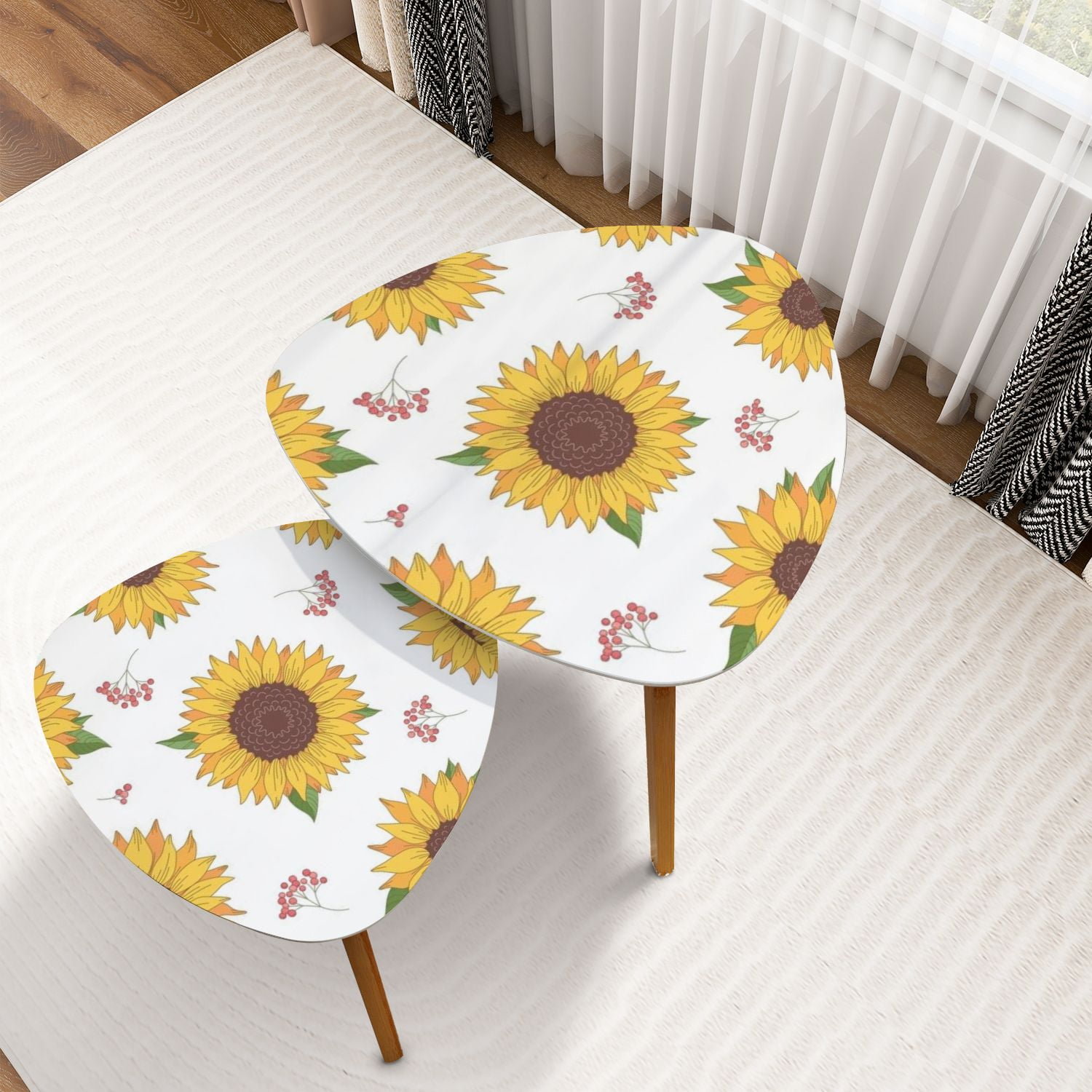 Triangle Nesting Coffee Table Set of 2 Cartoon seamless pattern top ...