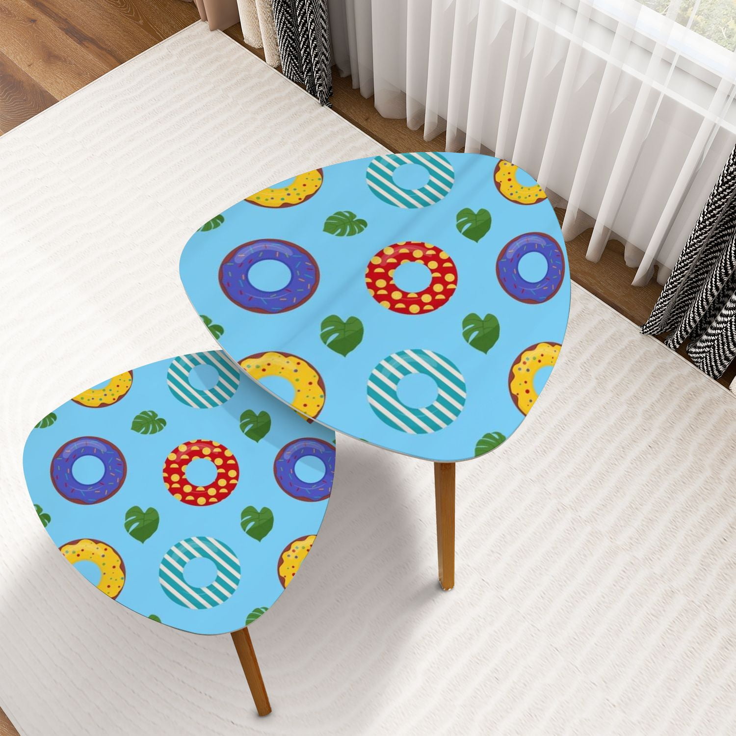 Triangle Nesting Coffee Table Set of 2 Cartoon swimming ring seamless ...