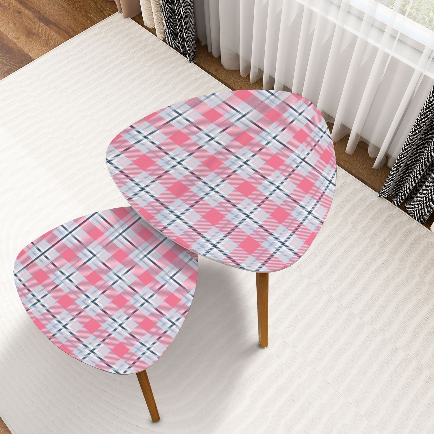 Triangle Nesting Coffee Table Set of 2 Check seamless pattern Checks ...