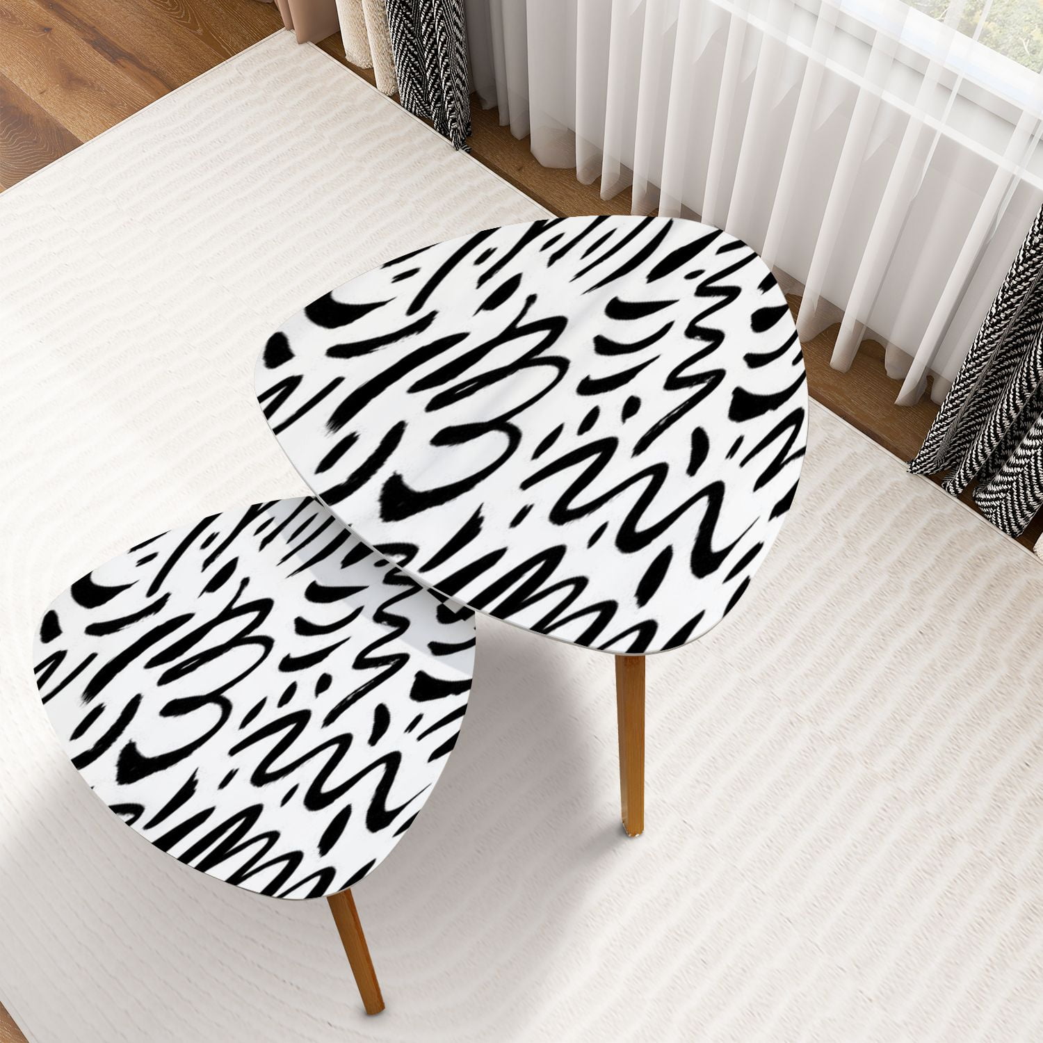Triangle Nesting Coffee Table Set of 2 Childish doodle seamless ...