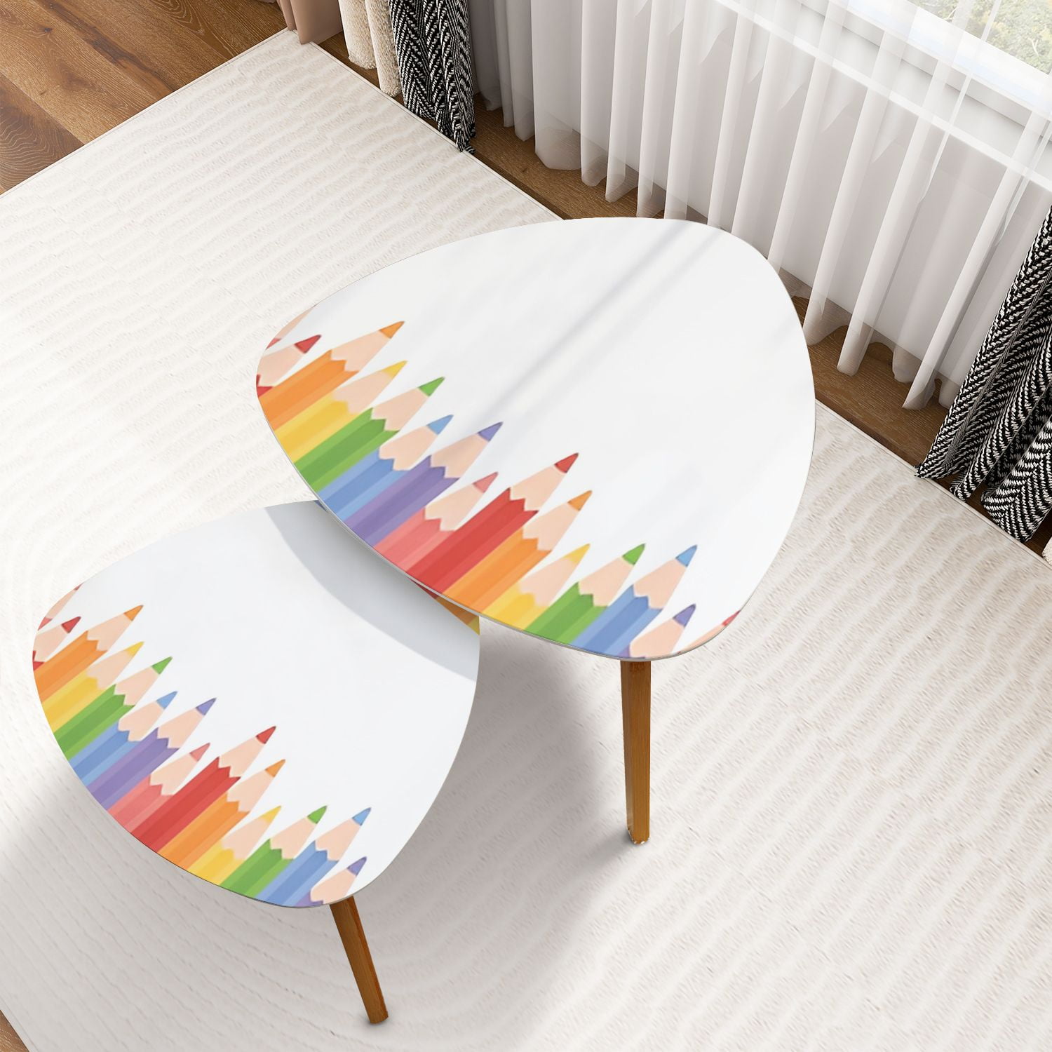 Triangle Nesting Coffee Table Set of 2 Cute pastel colored pencils ...