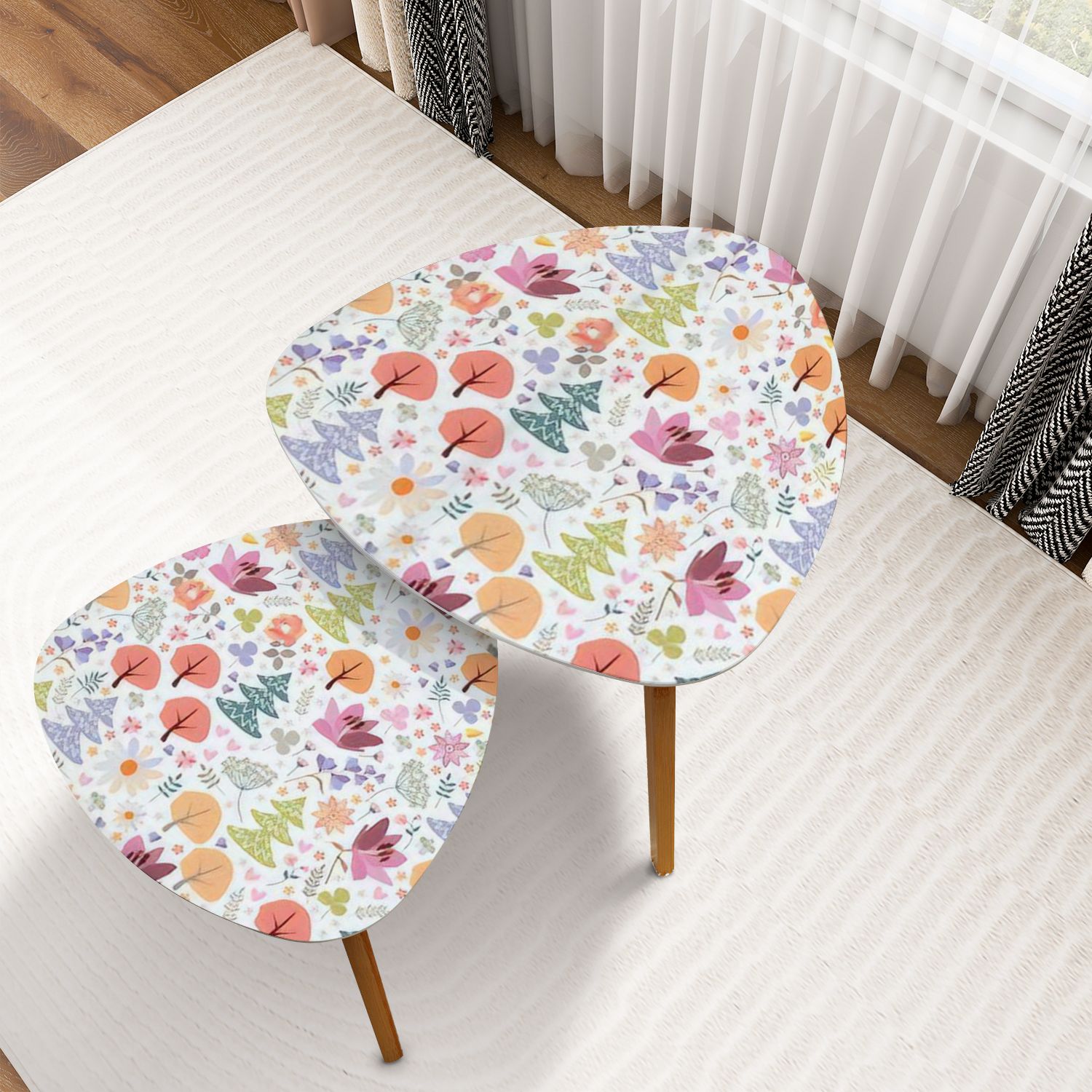 Triangle Nesting Coffee Table Set of 2 Cute seamless pattern magic ...