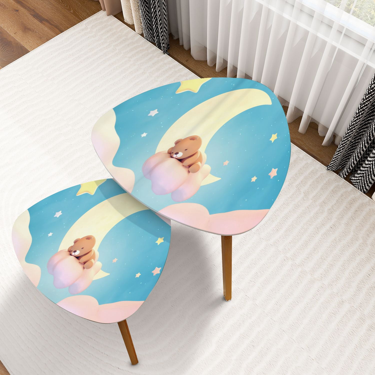 Triangle Nesting Coffee Table Set of 2 Cute sleeping bear lake green ...