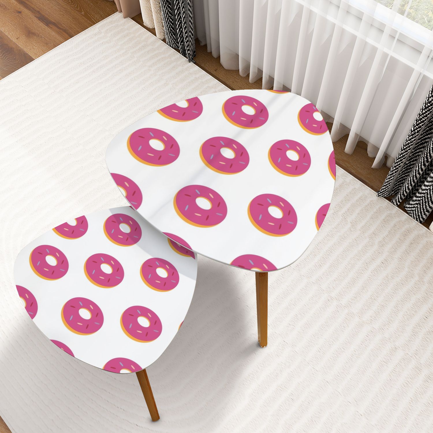 Triangle Nesting Coffee Table Set of 2 Donut Seamless pattern ...