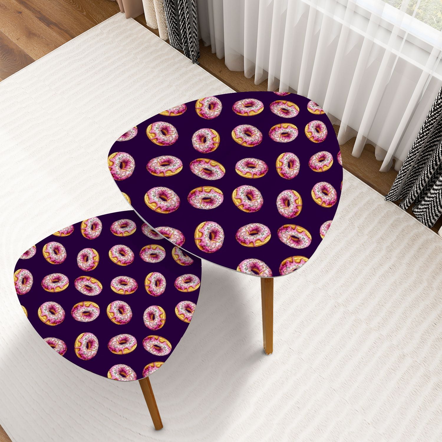 Triangle Nesting Coffee Table Set of 2 Donut seamless pattern ...