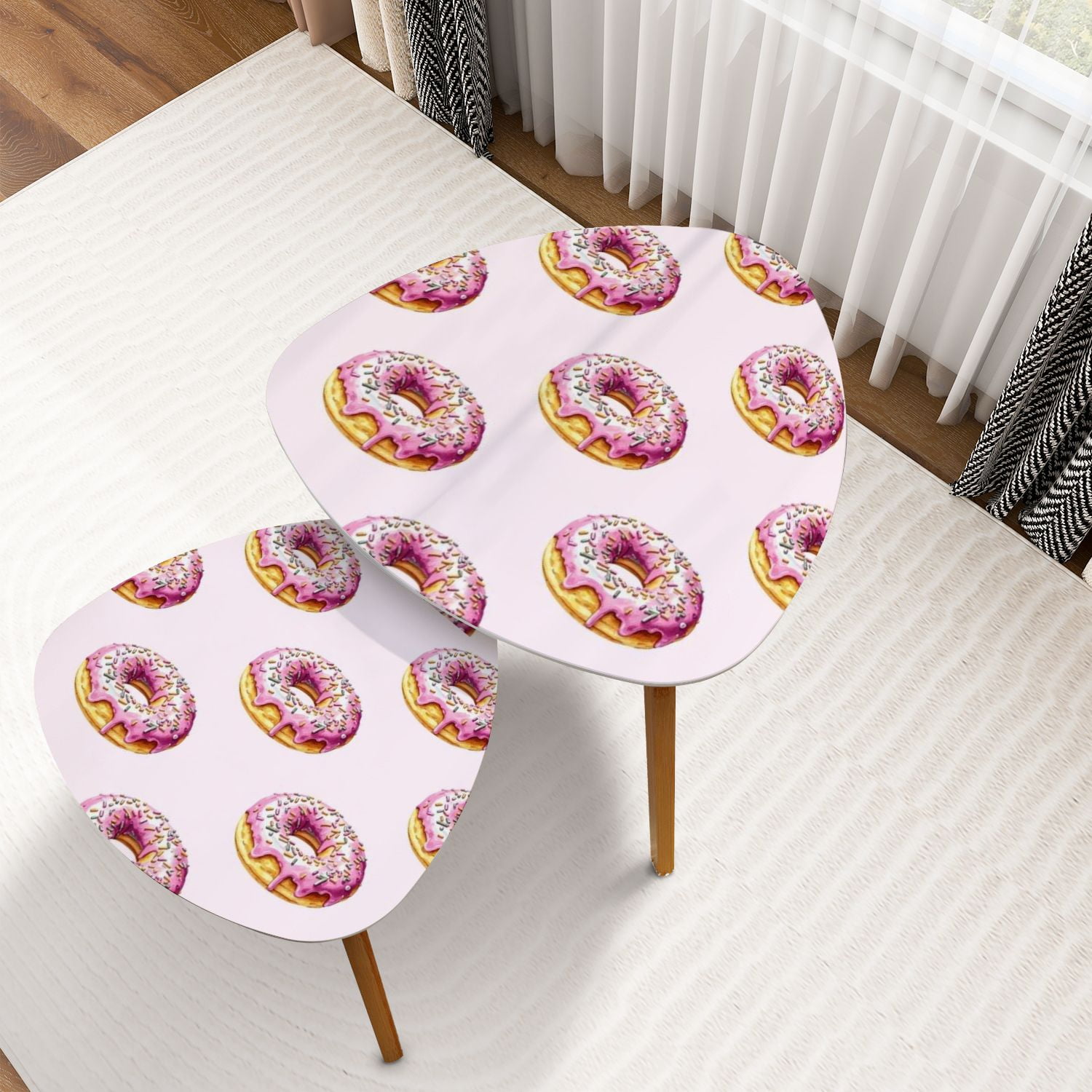 Triangle Nesting Coffee Table Set of 2 Donut seamless pattern ...