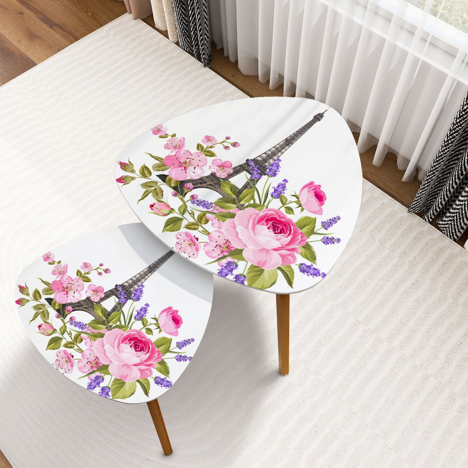 Triangle Nesting Coffee Table Set of 2 Eiffel tower Eiffel tower simbol ...