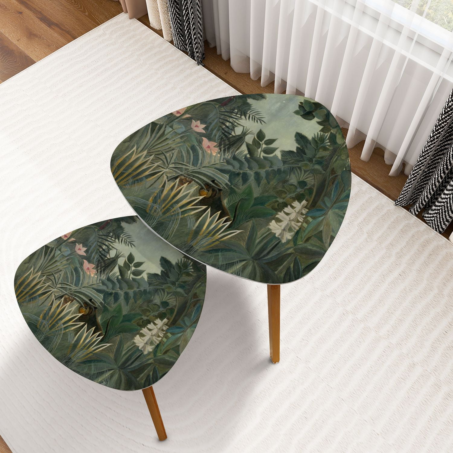 Triangle Nesting Coffee Table Set of 2 Equatorial Jungle by Henri ...