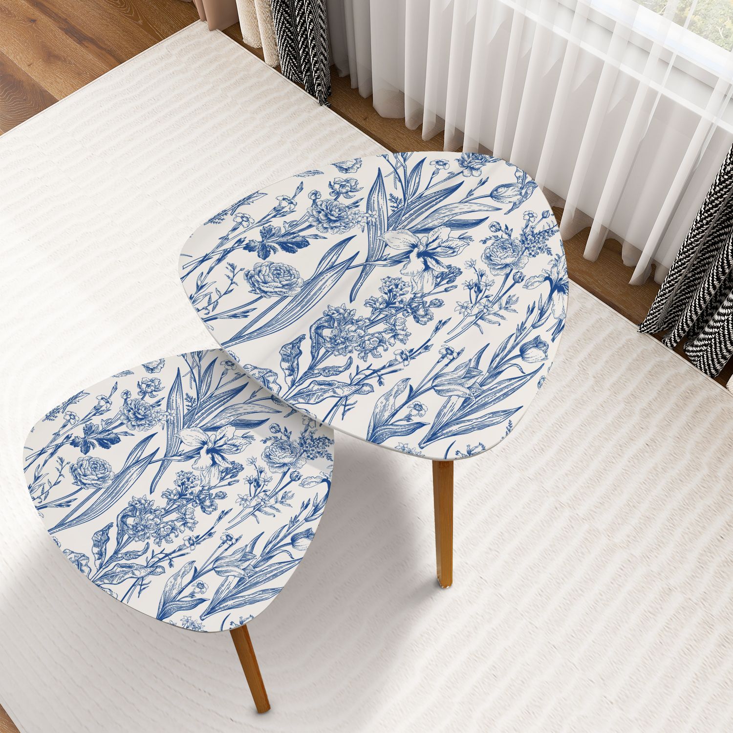 Triangle Nesting Coffee Table Set of 2 Floral seamless pattern ...
