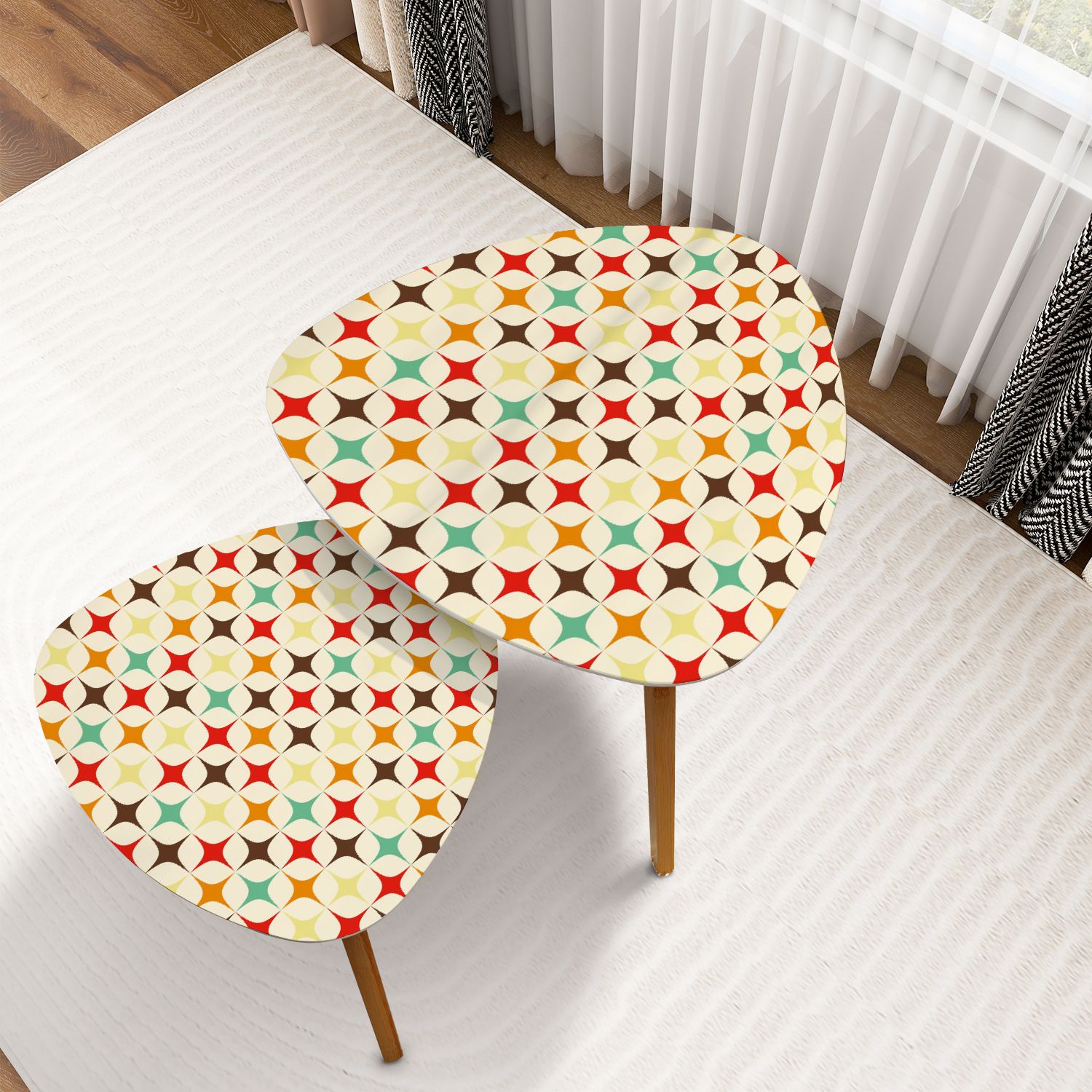 Triangle Nesting Coffee Table Set of 2 Geometric seamless pattern ...