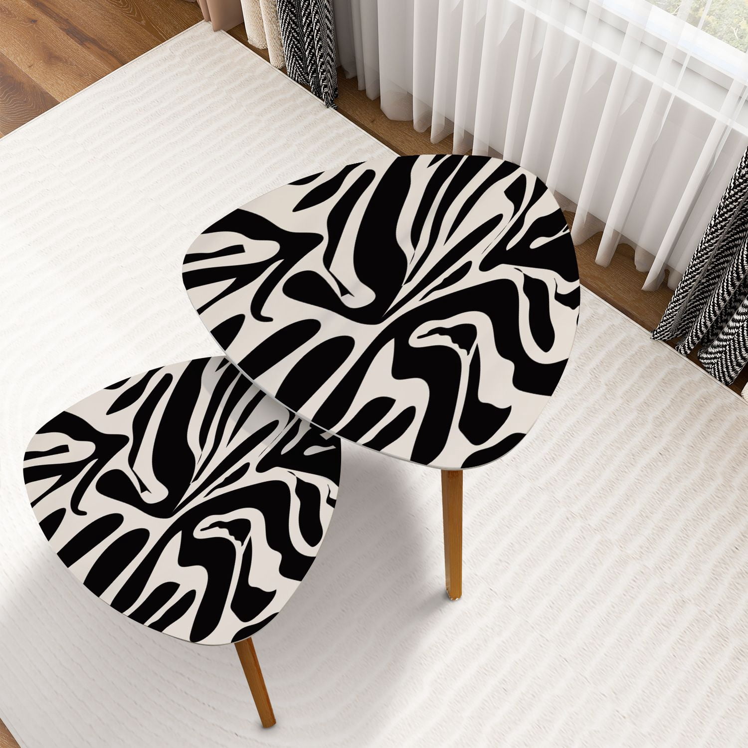 Triangle Nesting Coffee Table Set of 2 Hand Drawn Seamless Pattern ...