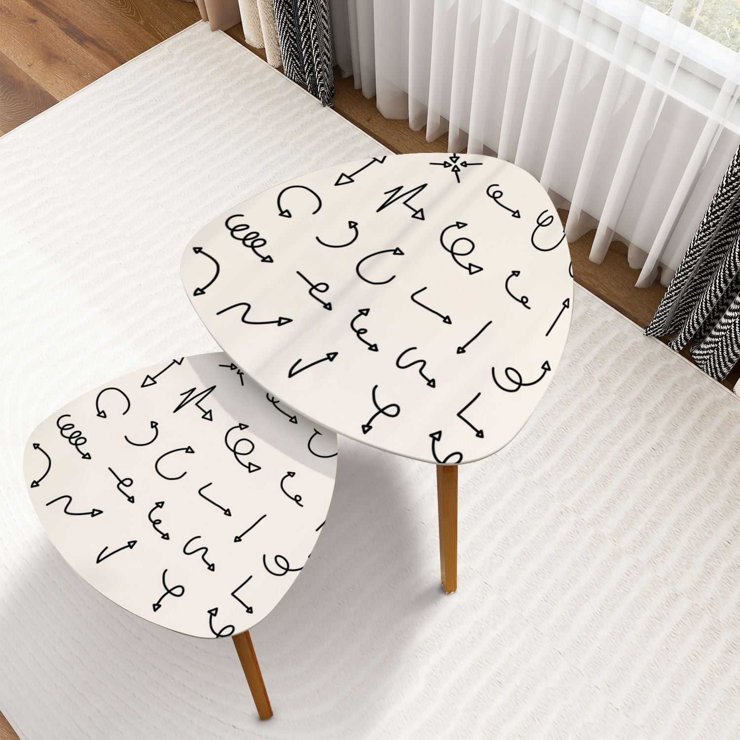 Triangle Nesting Coffee Table Set of 2 Hand drawn Arrow Icons Set ...