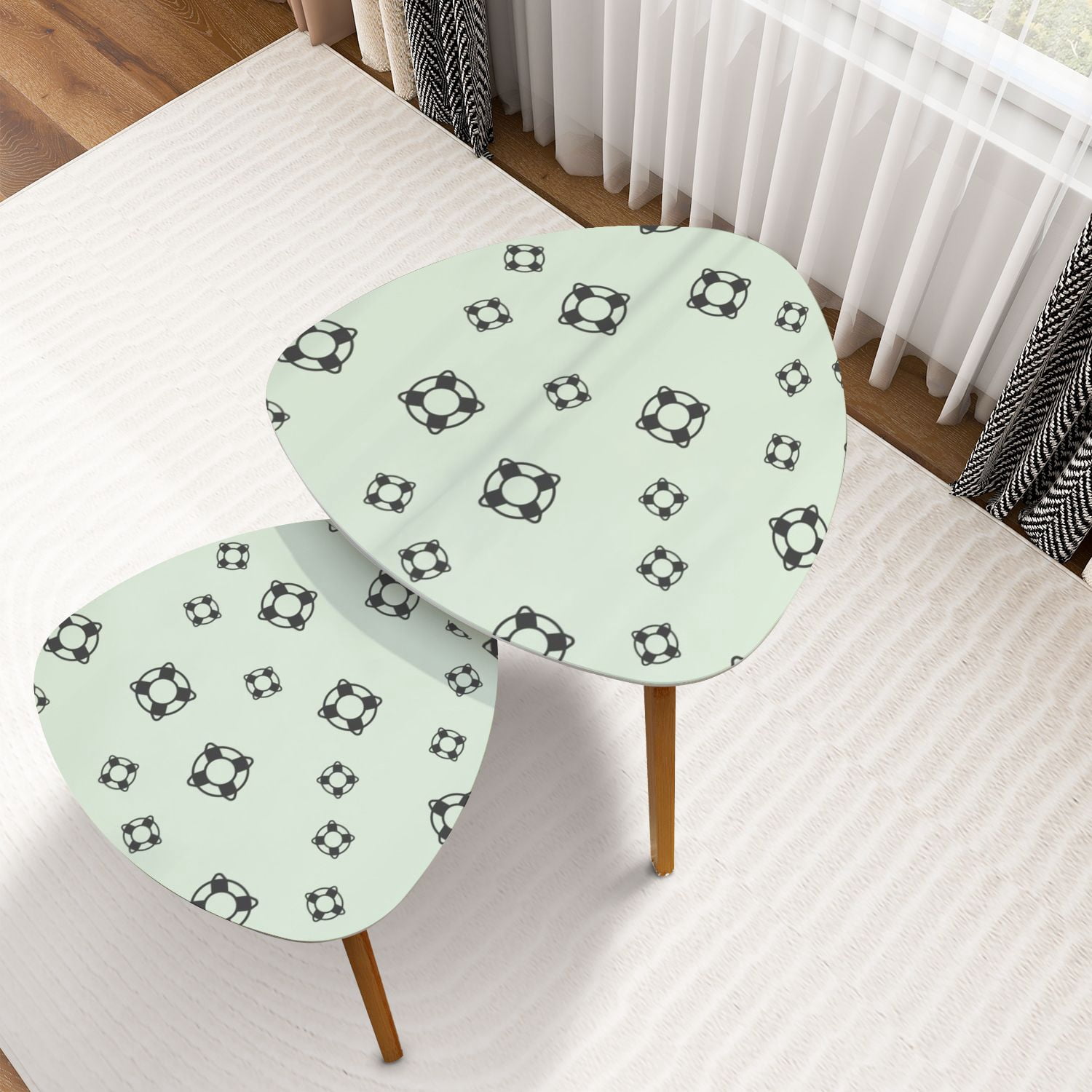 Triangle Nesting Coffee Table Set of 2 Lifebuoy ring solid seamless ...