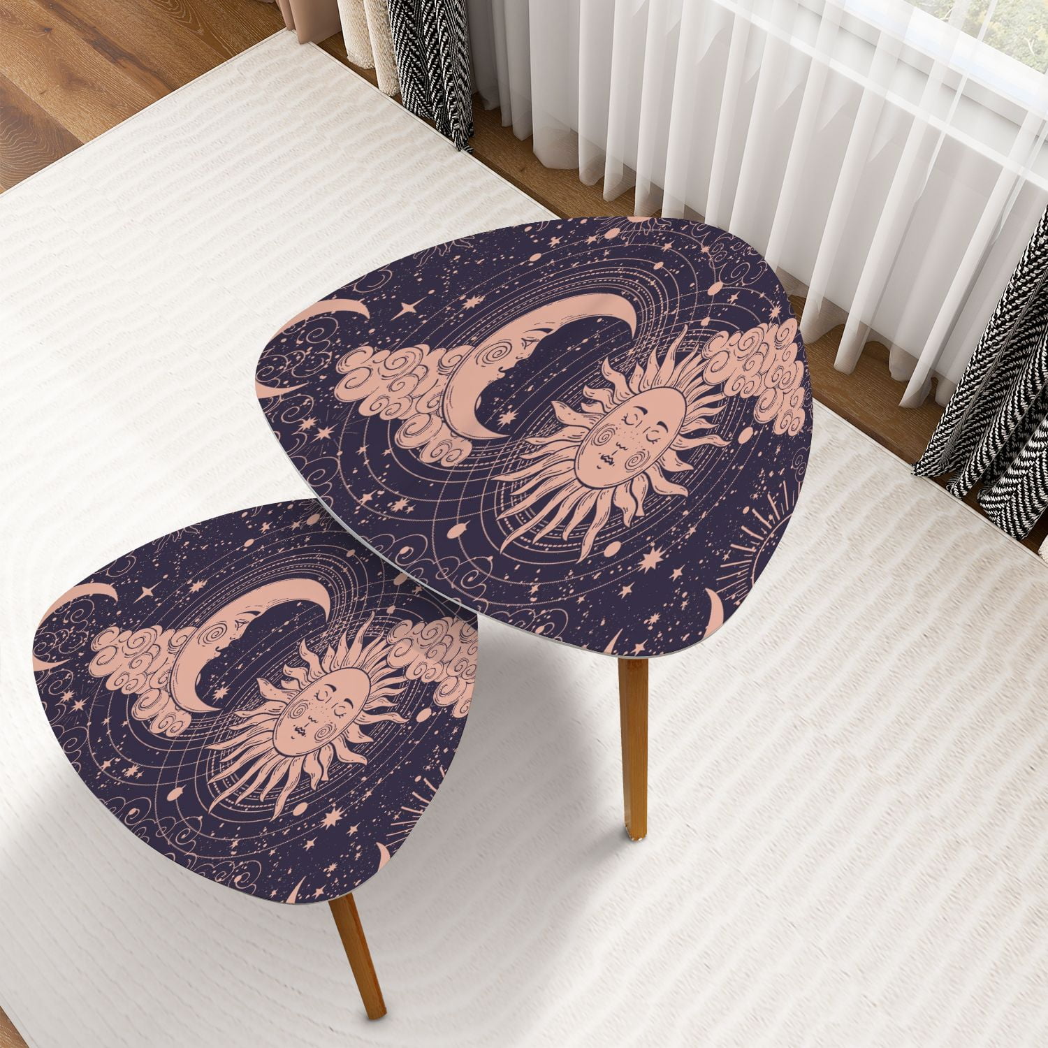 Triangle Nesting Coffee Table Set of 2 Magic for astrology divination magic device universe ...