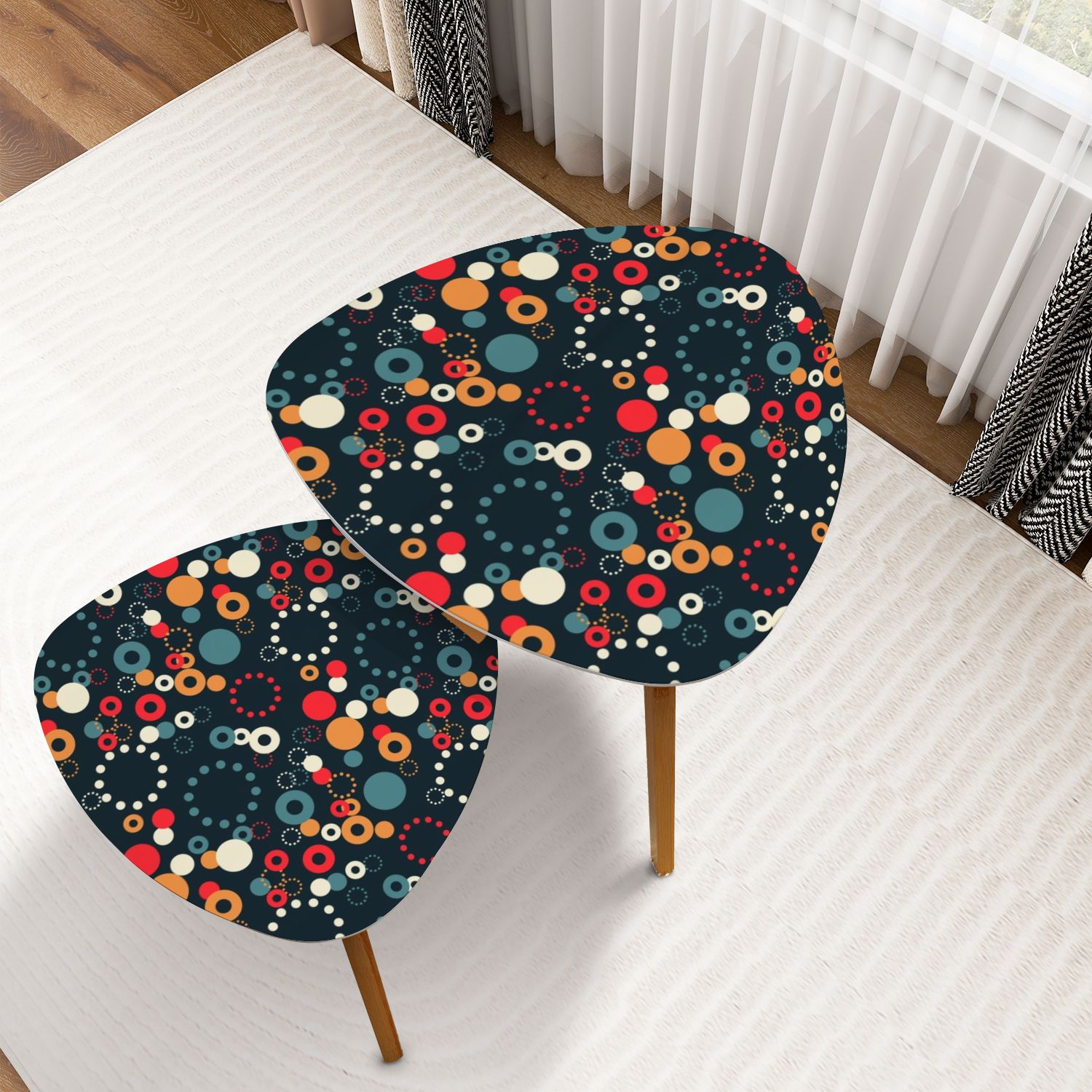 Triangle Nesting Coffee Table Set of 2 Magical forest seamless pattern ...