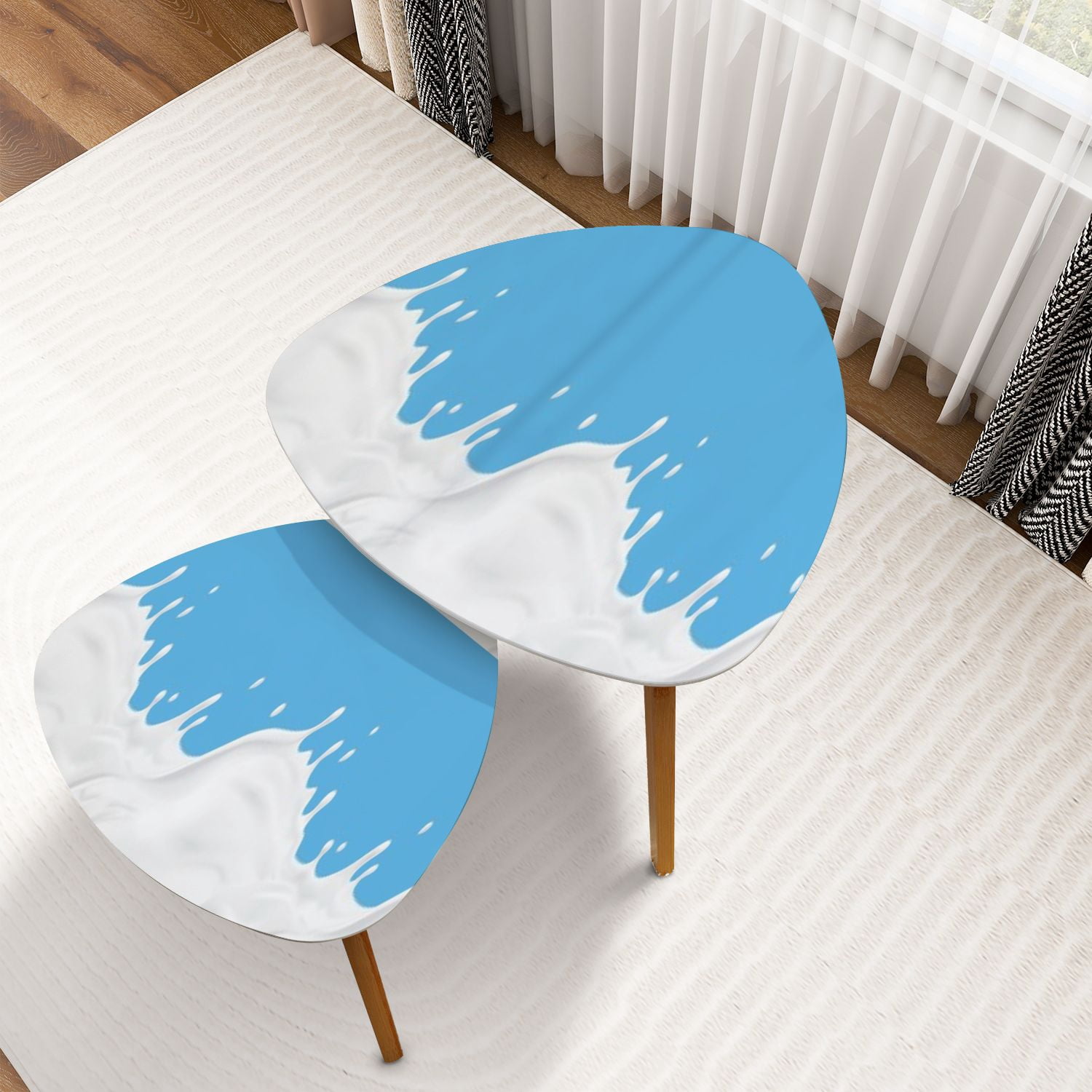 Triangle Nesting Coffee Table Set of 2 Milk splash seamless pattern ...