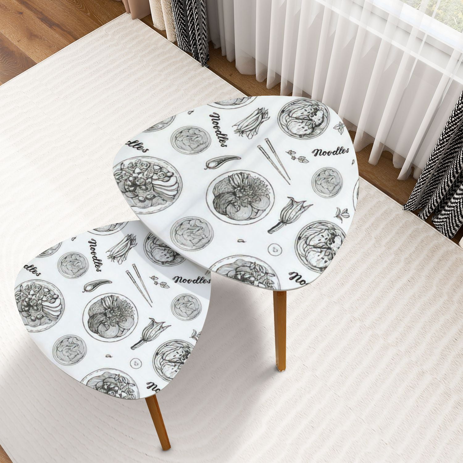 Triangle Nesting Coffee Table Set of 2 Noodle dishes seamless Asian ...