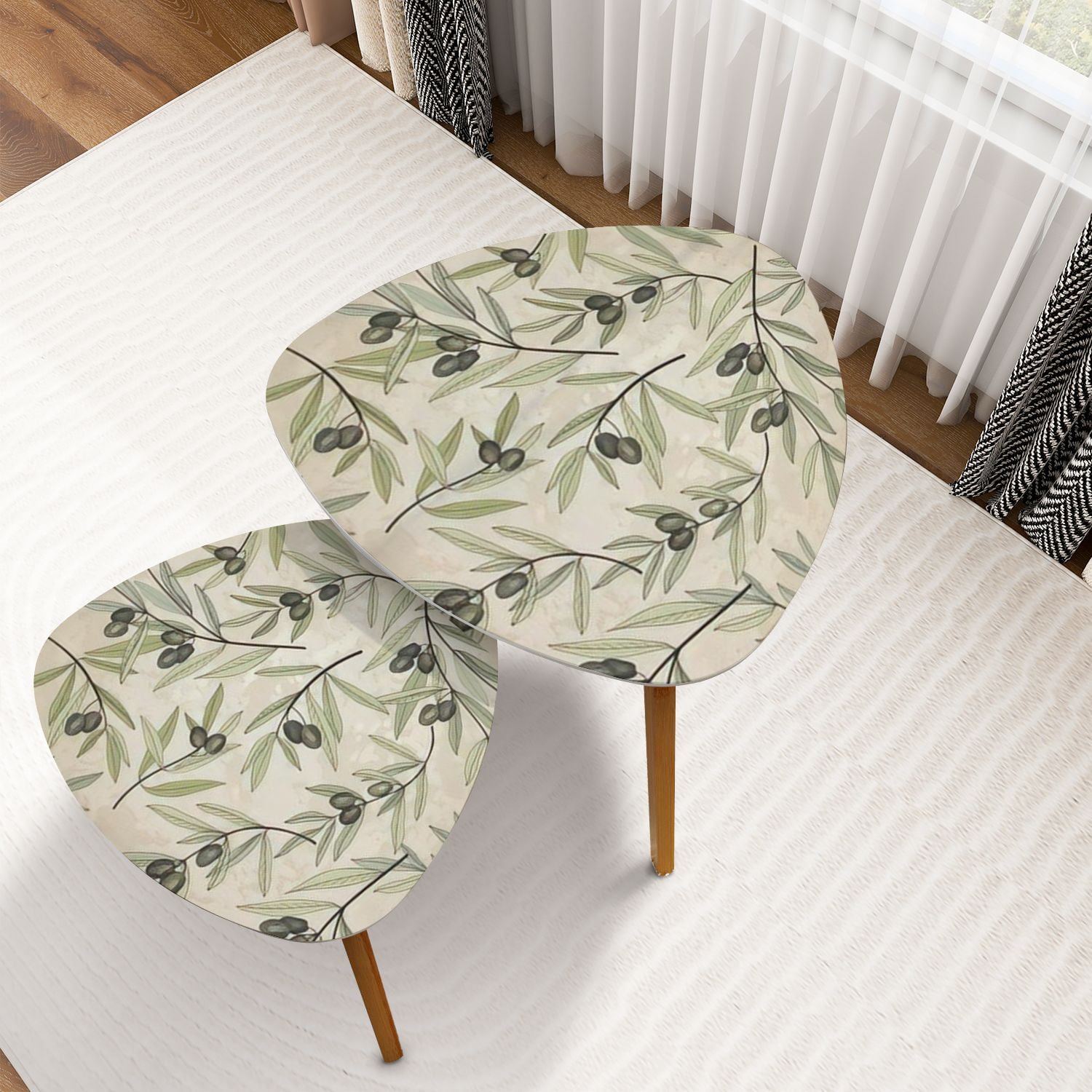 Triangle Nesting Coffee Table Set of 2 Olive seamless drawn olive Old ...