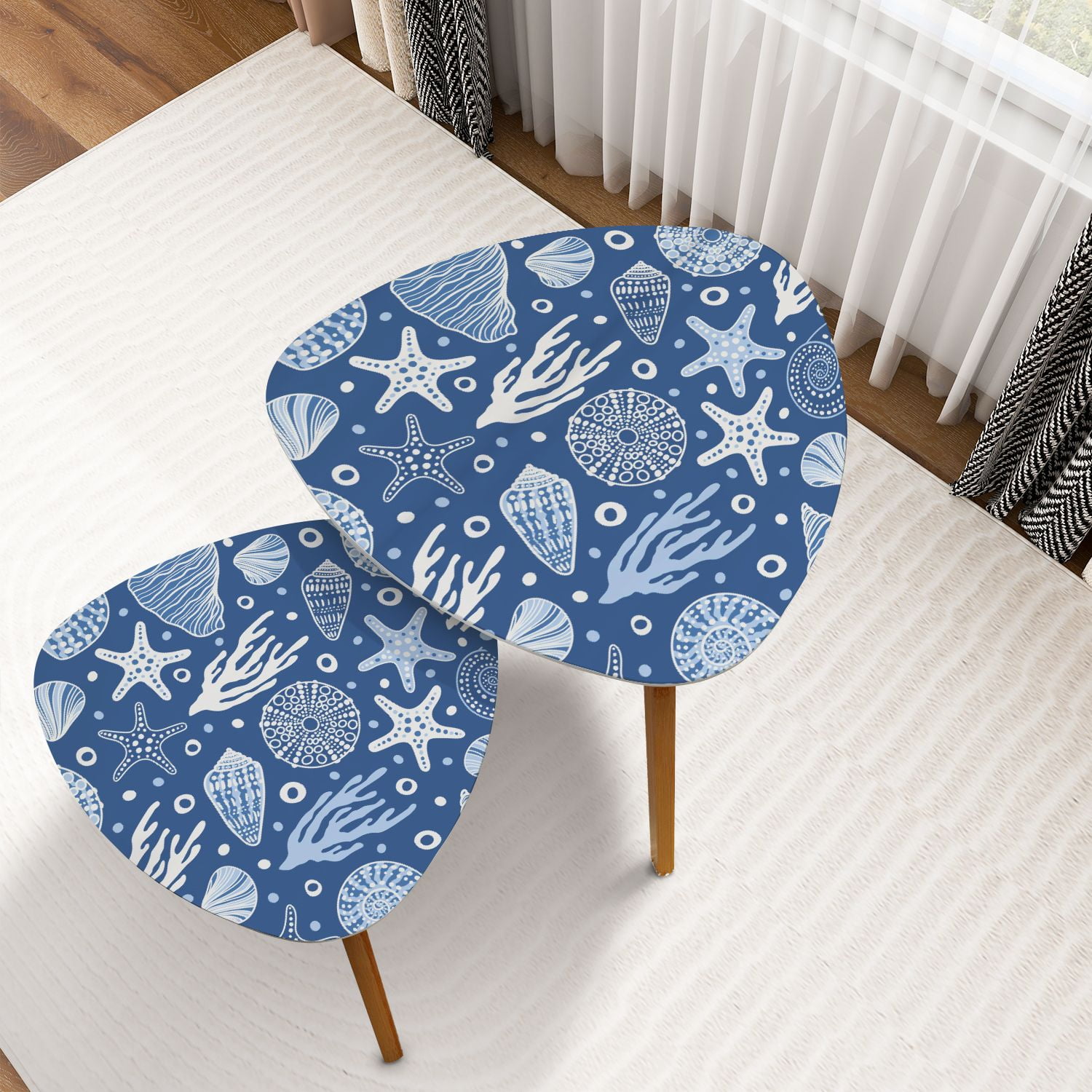 Triangle Nesting Coffee Table Set of 2 Sea bottom seamless pattern ...