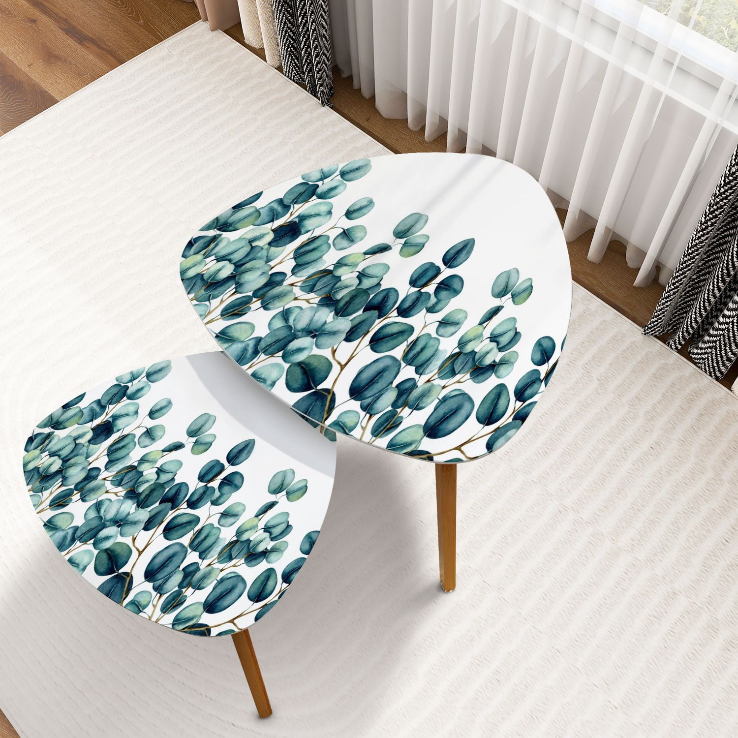 Triangle Nesting Coffee Table Set of 2 Seamless Border Watercolor ...