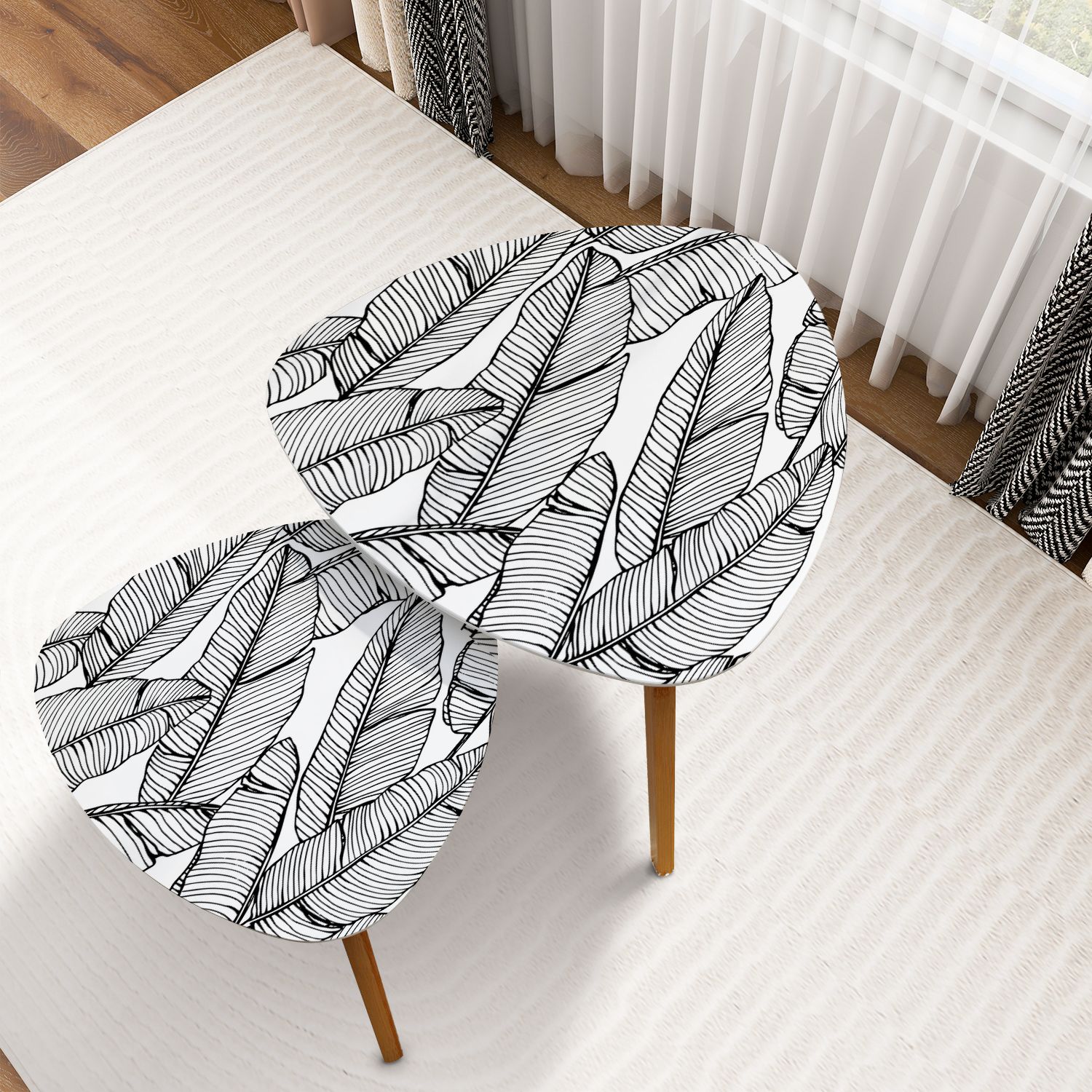 Triangle Nesting Coffee Table Set of 2 Seamless banana leaf pattern ...