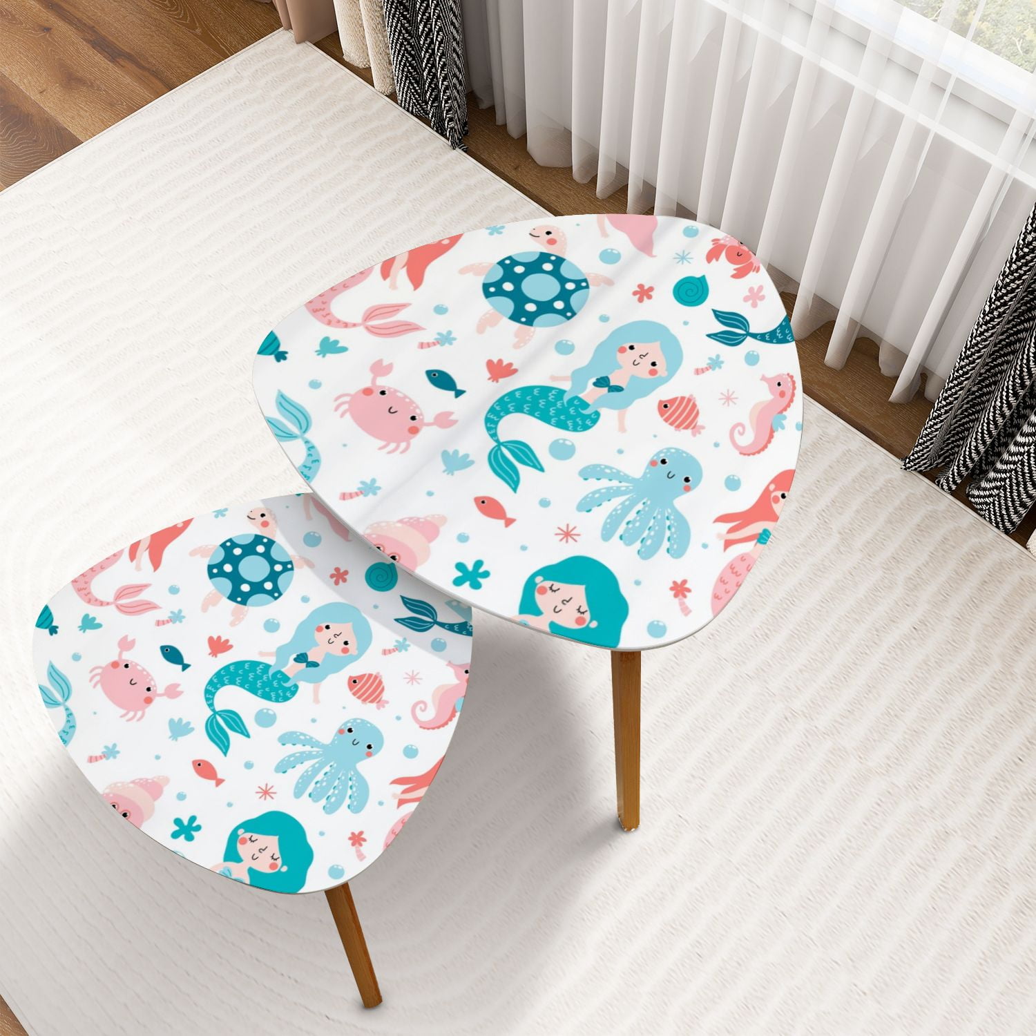 Triangle Nesting Coffee Table Set of 2 Seamless childish pattern cute ...
