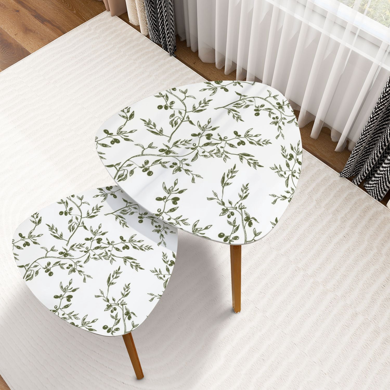 Triangle Nesting Coffee Table Set of 2 Seamless olive branch pattern ...