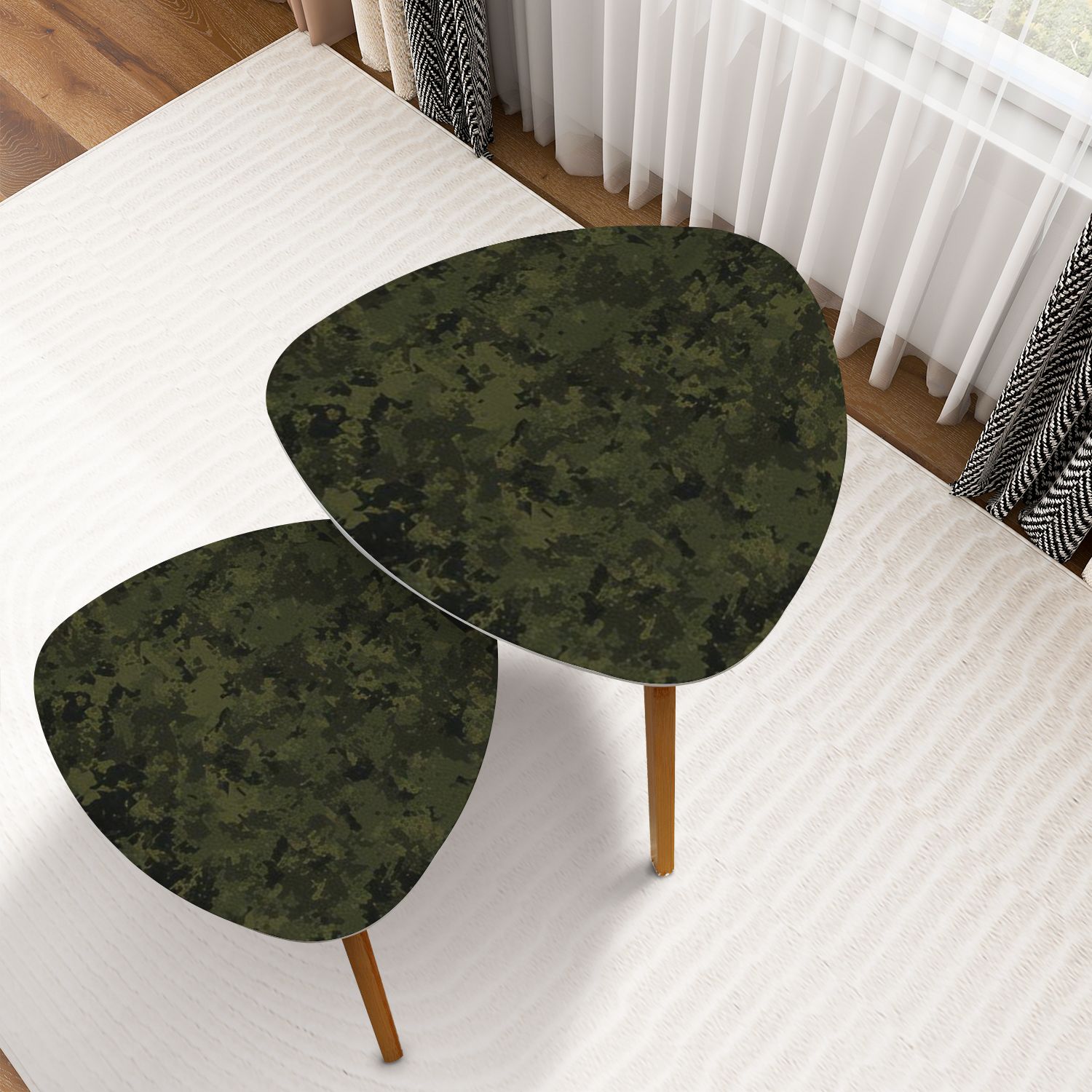 Triangle Nesting Coffee Table Set of 2 Seamless pattern Abstract ...