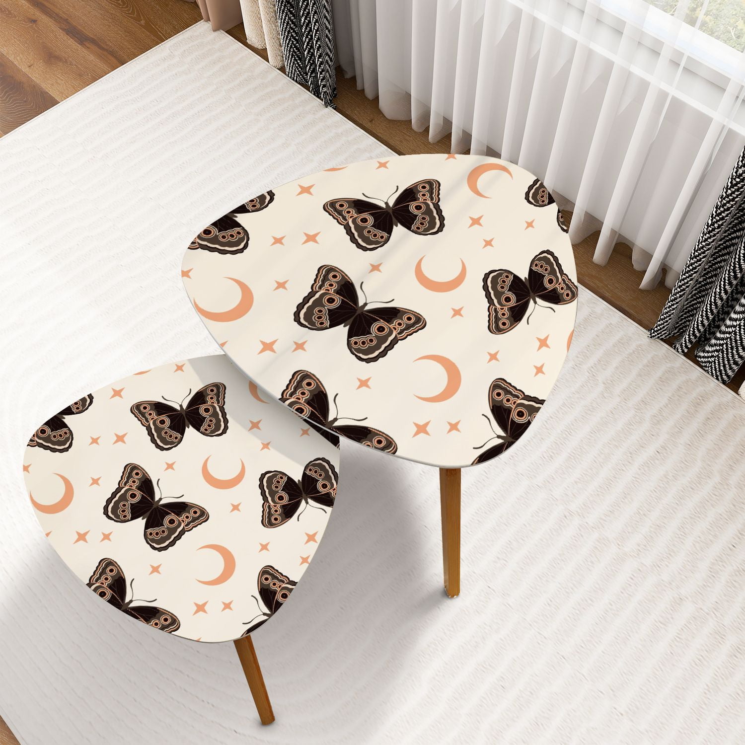 Triangle Nesting Coffee Table Set of 2 Seamless pattern butterfly ...