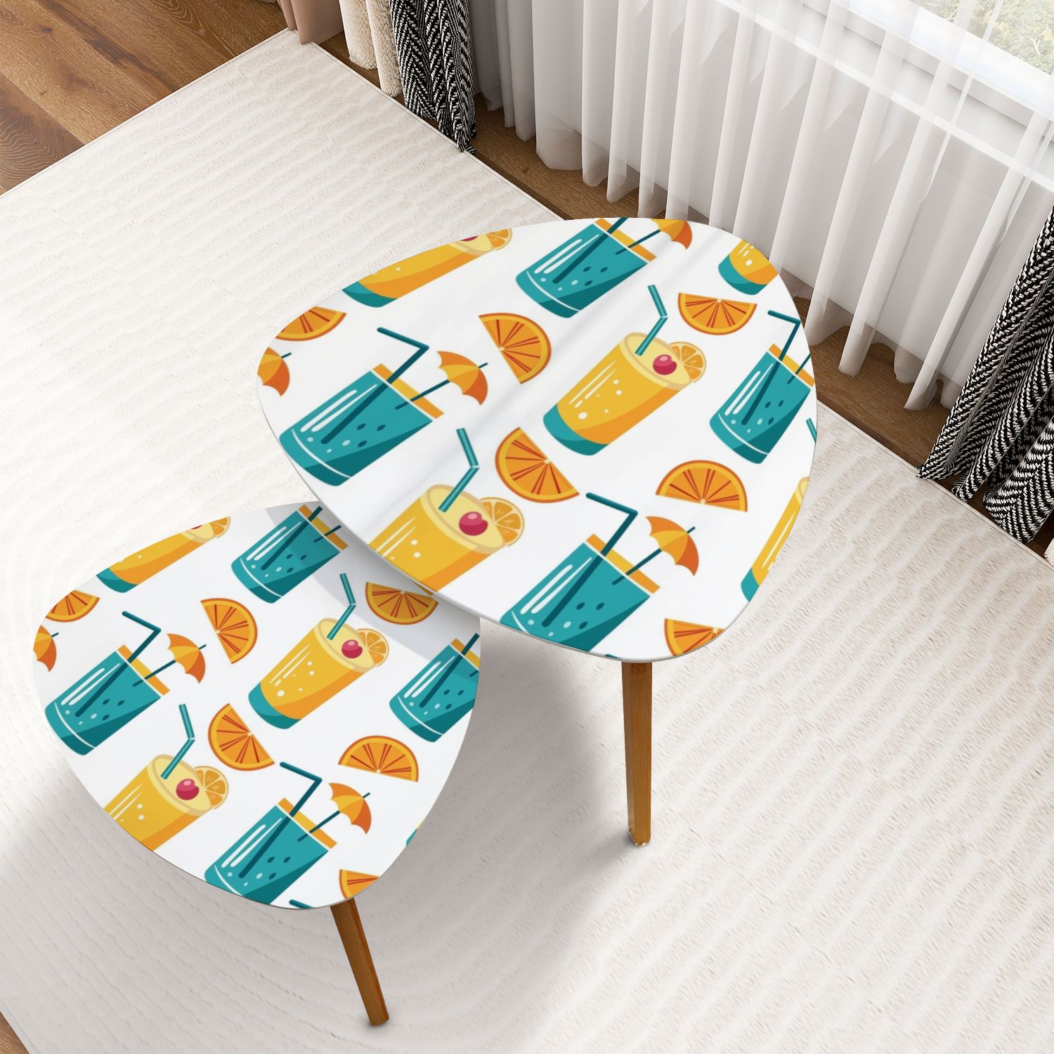 Triangle Nesting Coffee Table Set of 2 Seamless pattern cocktails ...