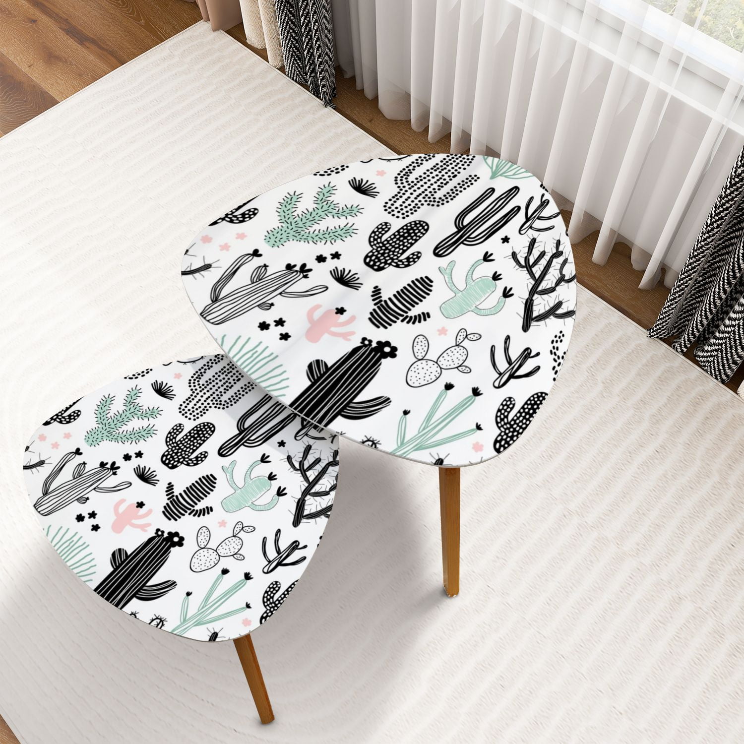 Triangle Nesting Coffee Table Set of 2 Seamless pattern different for ...