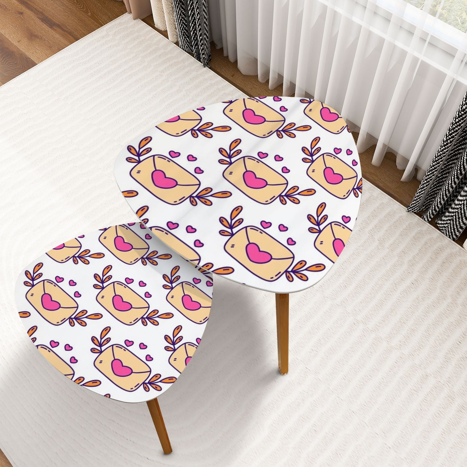 Triangle Nesting Coffee Table Set of 2 Seamless pattern envelope pink ...