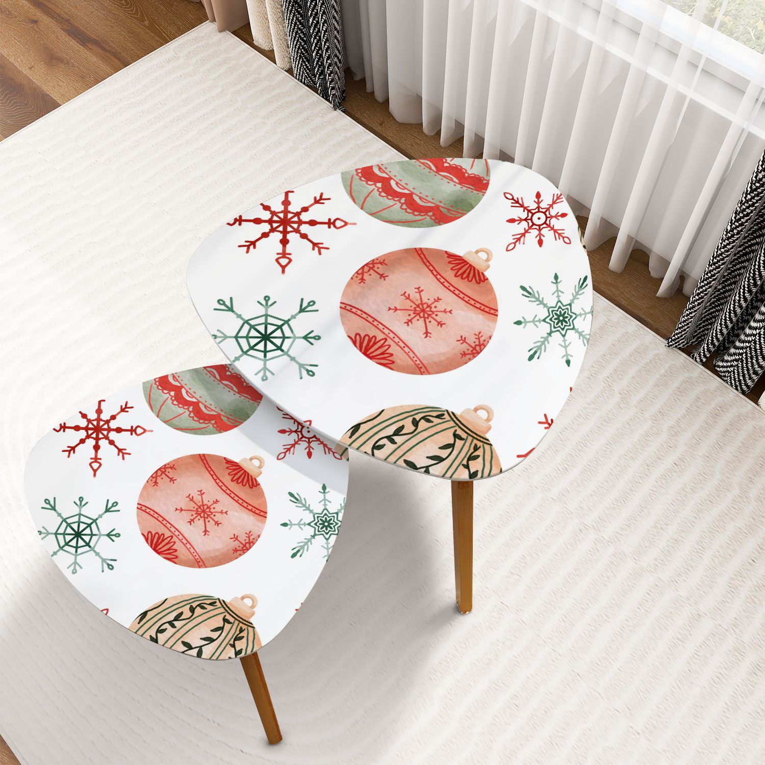 Triangle Nesting Coffee Table Set of 2 Seamless pattern for holidays ...