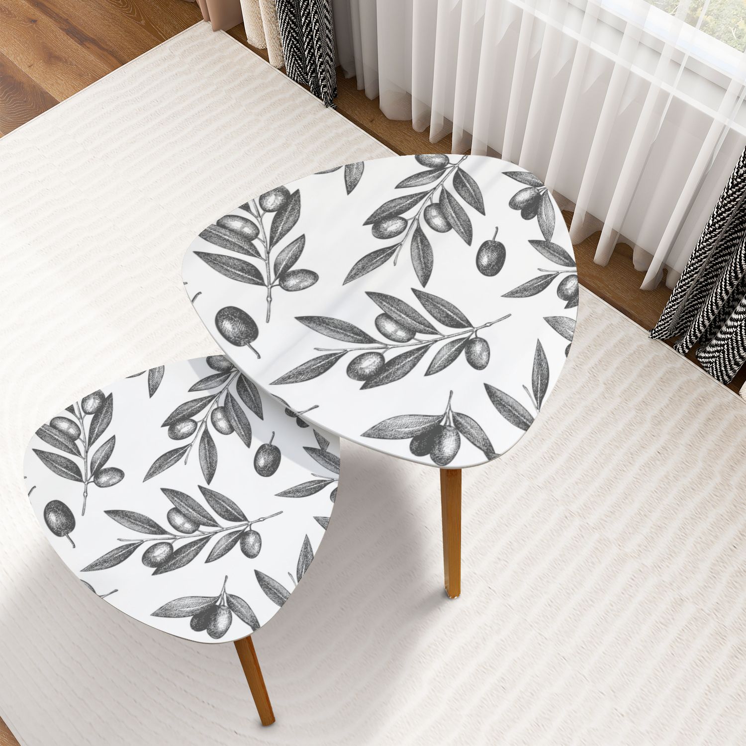 Triangle Nesting Coffee Table Set of 2 Seamless pattern ink hand drawn ...