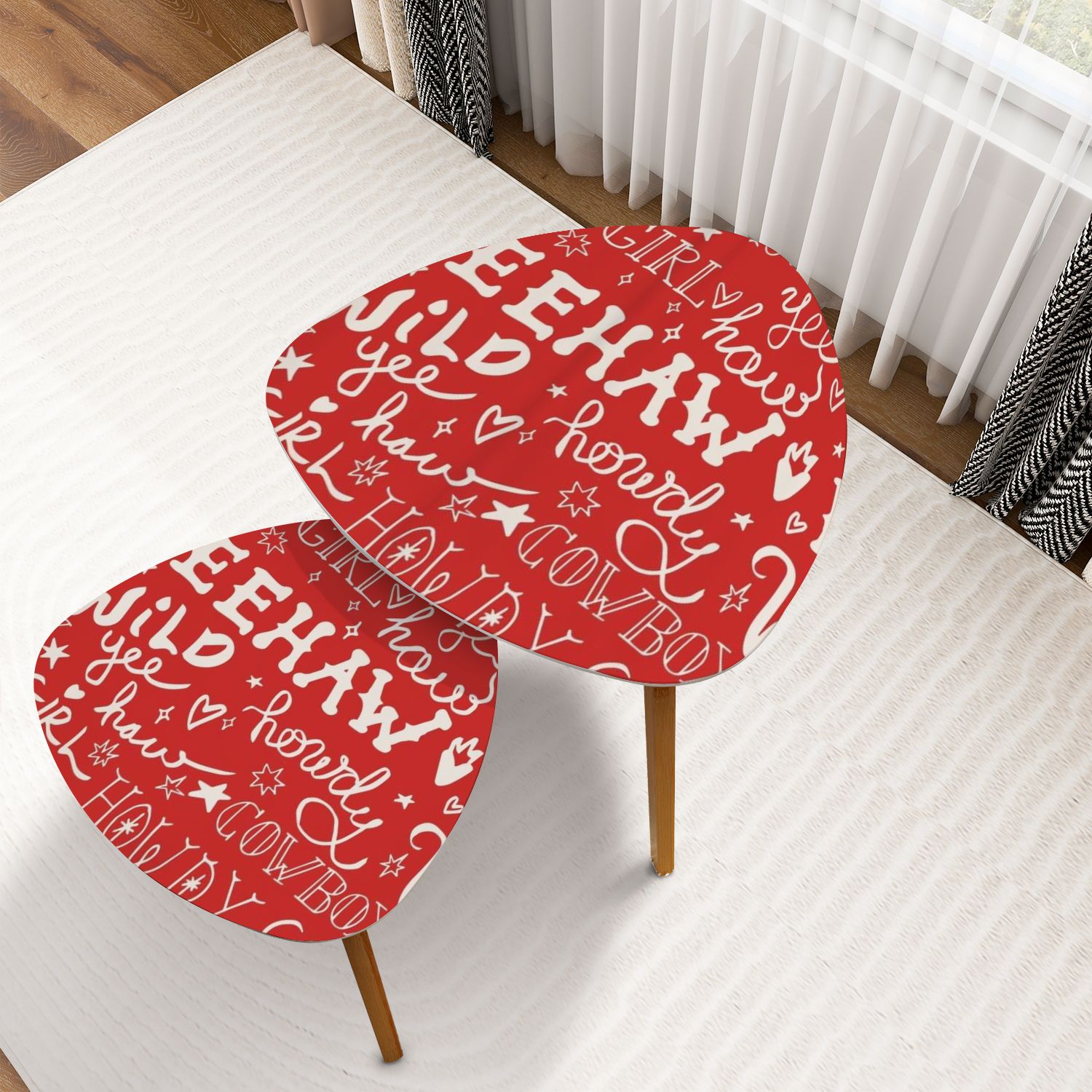 Triangle Nesting Coffee Table Set of 2 Seamless pattern various doodle ...