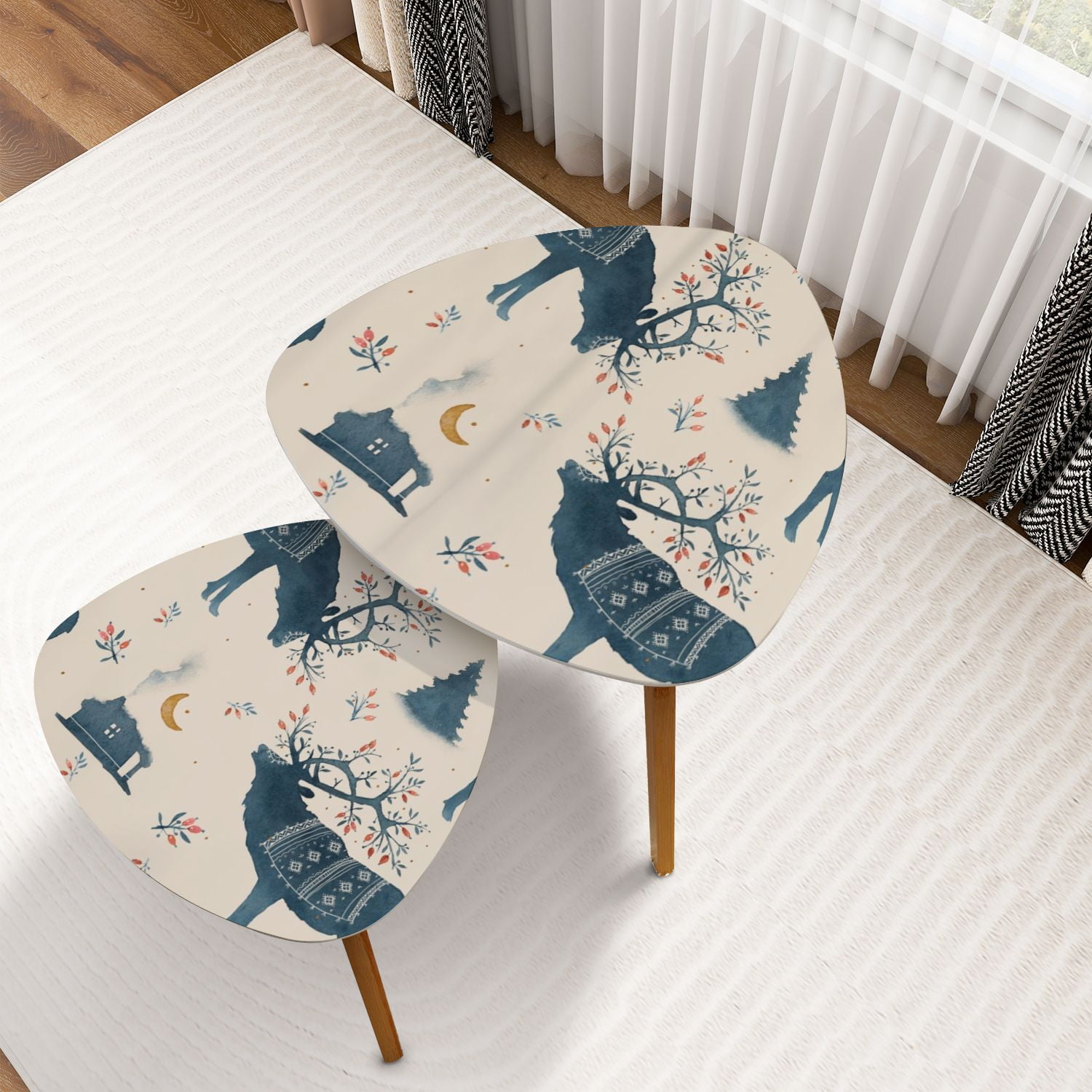 Triangle Nesting Coffee Table Set of 2 Seamless pattern watercolor ...