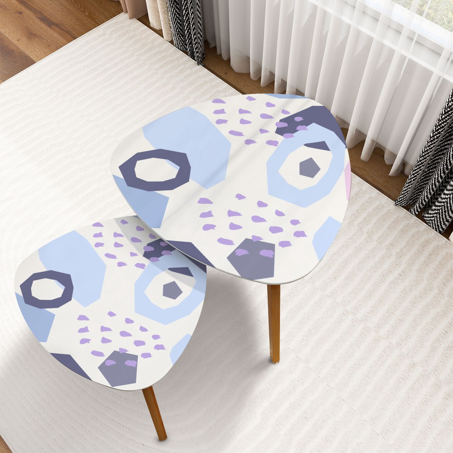 Triangle Nesting Coffee Table Set of 2 Seamless repeat geometric shapes ...