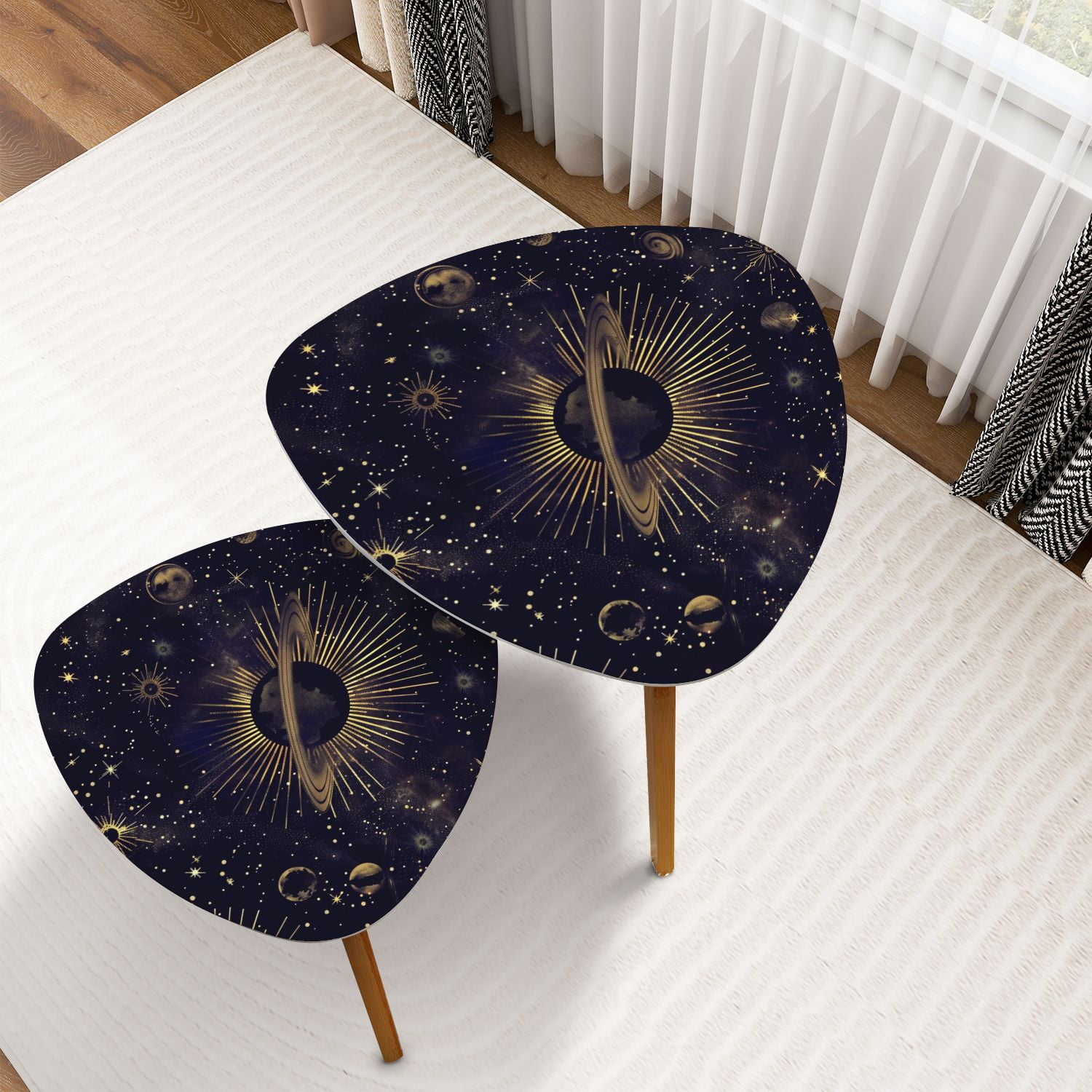 Triangle Nesting Coffee Table Set of 2 Seamless sky night pattern stars ...