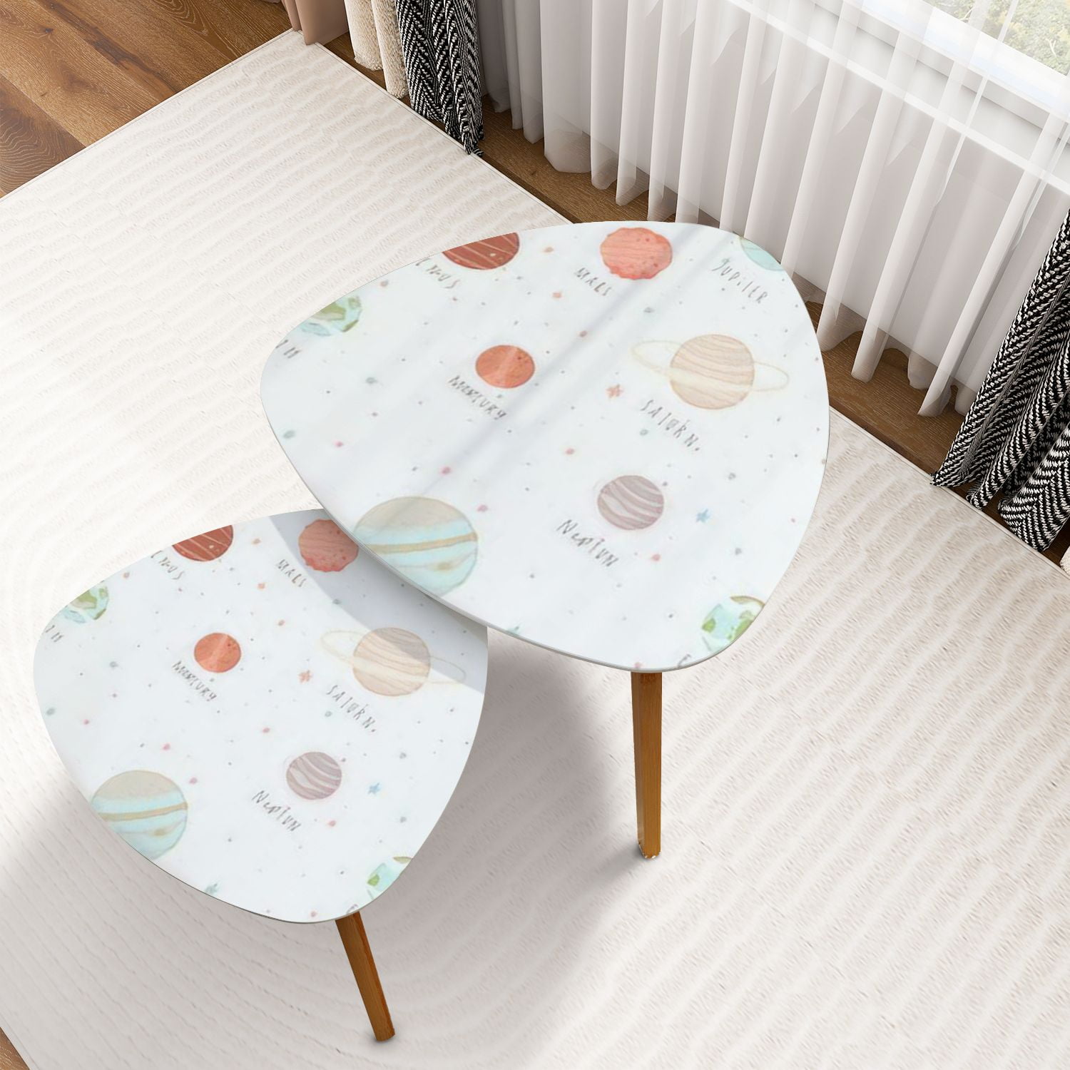 Triangle Nesting Coffee Table Set of 2 Seamless stars constellations ...