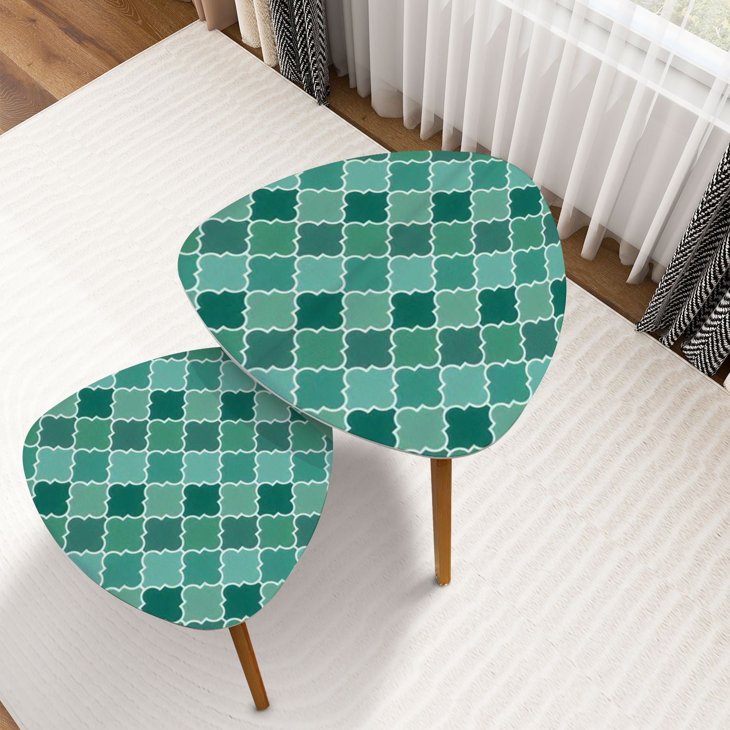 Triangle Nesting Coffee Table Set of 2 Seamless surface design ogee ...