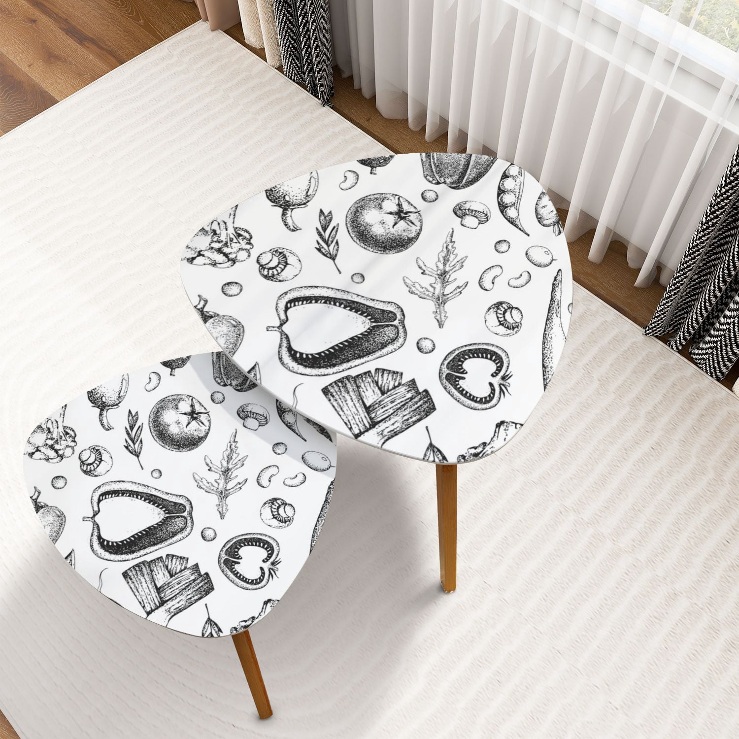 Triangle Nesting Coffee Table Set of 2 Seamless vintage pattern ...
