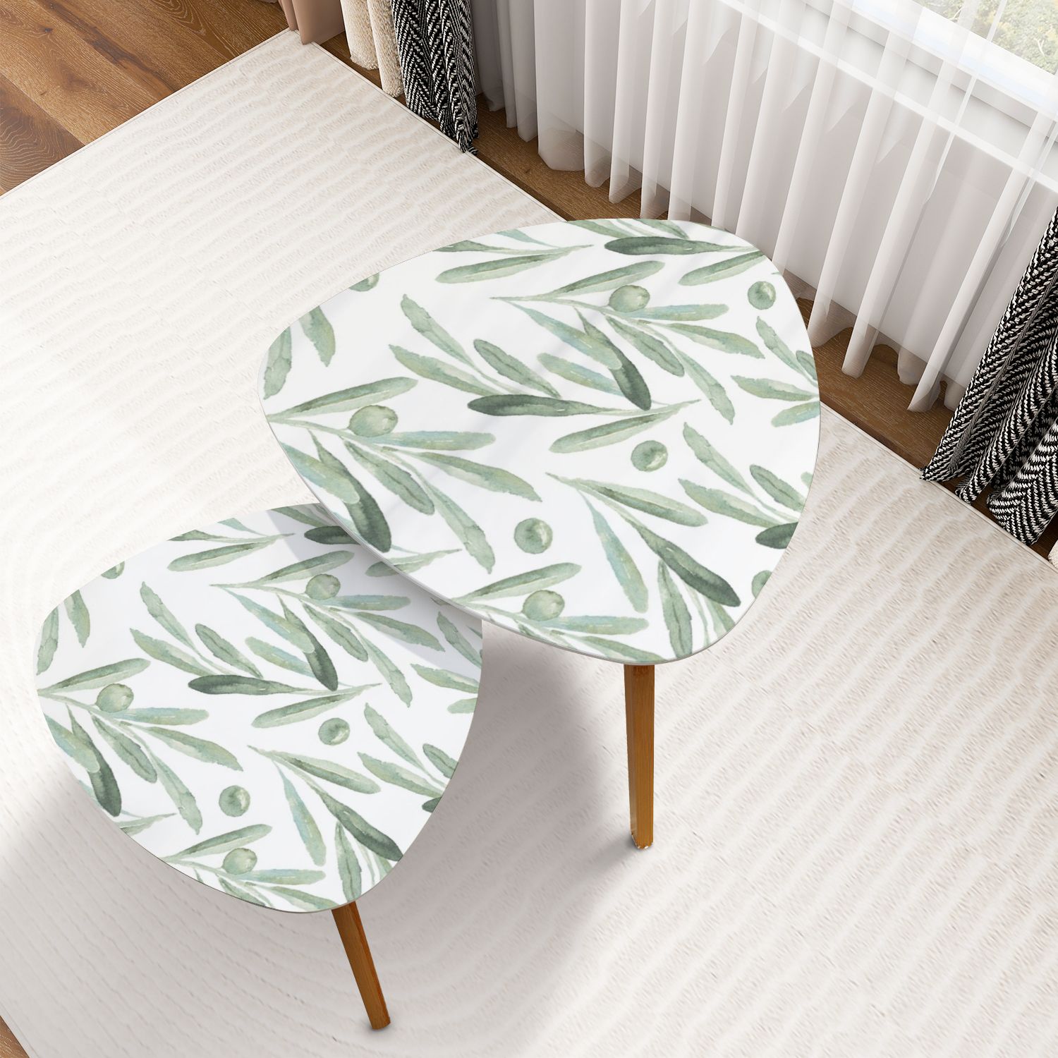 Triangle Nesting Coffee Table Set of 2 Seamless watercolor floral ...