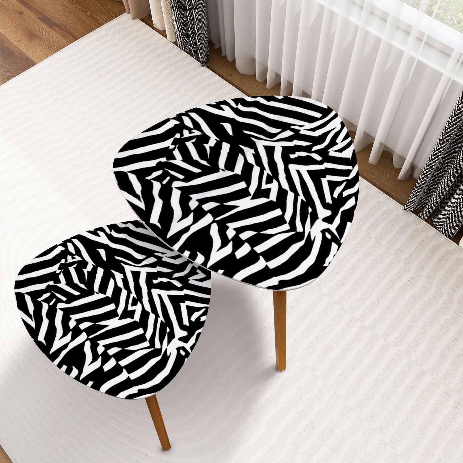 Triangle Nesting Coffee Table Set of 2 Seamless zebra skin pattern ...