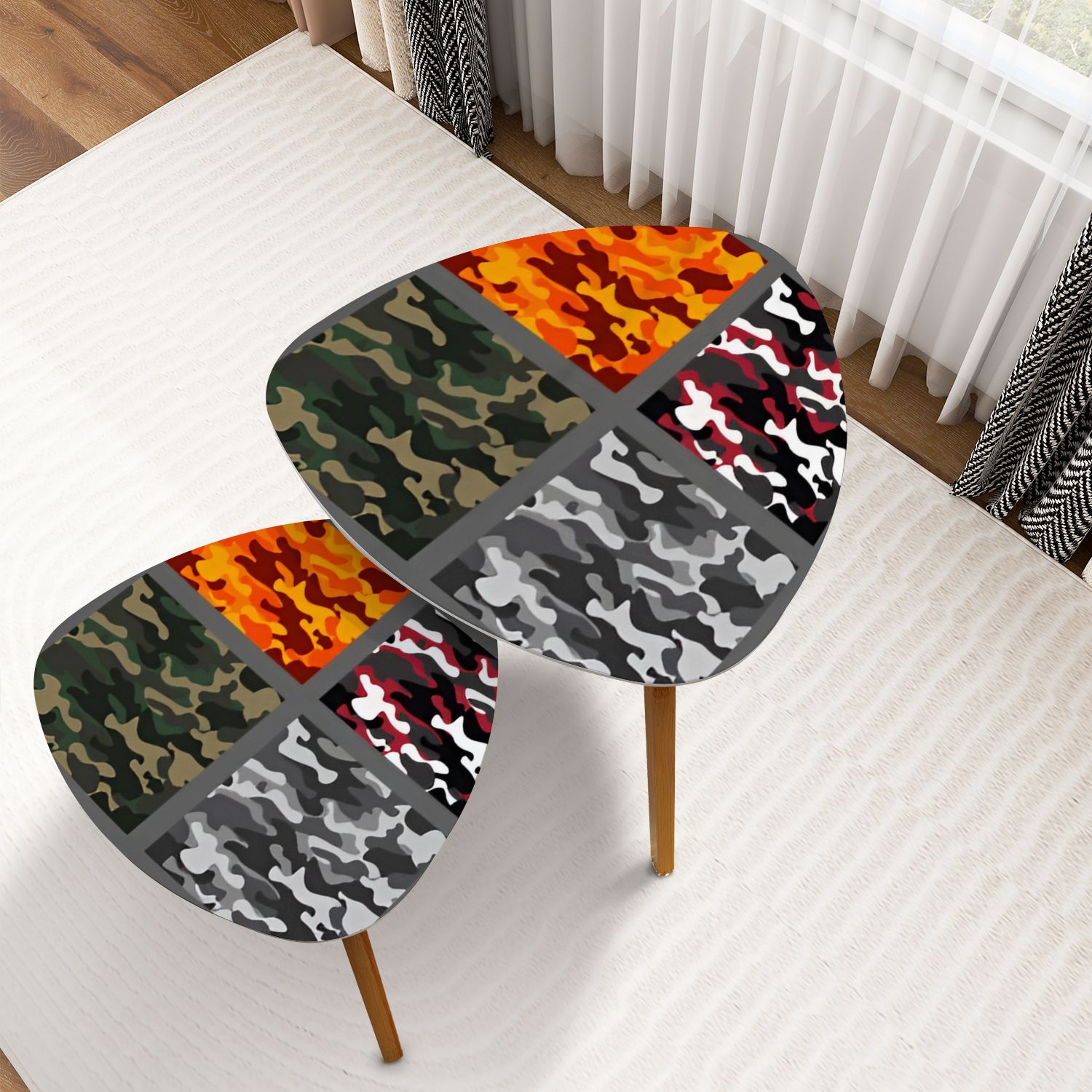 Triangle Nesting Coffee Table Set of 2 Set camouflage seamless patterns ...