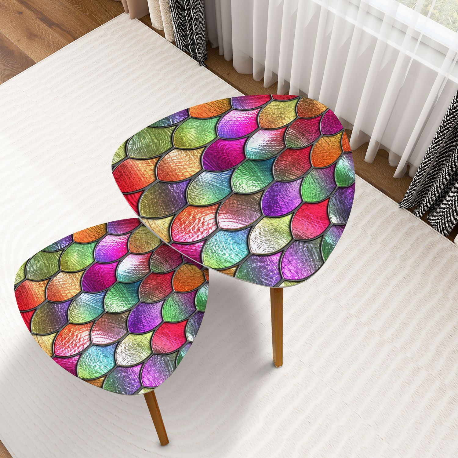 Triangle Nesting Coffee Table Set of 2 Stained glass seamless texture ...