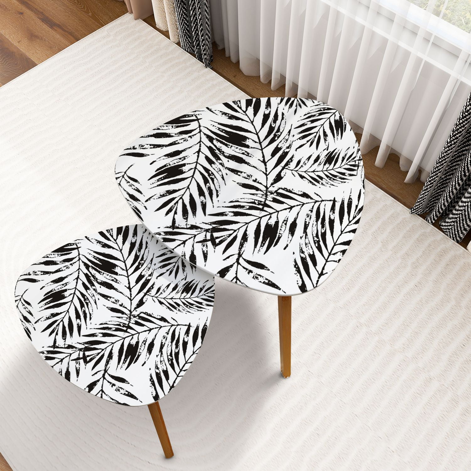 Triangle Nesting Coffee Table Set of 2 Summer art rough grunge tropical ...