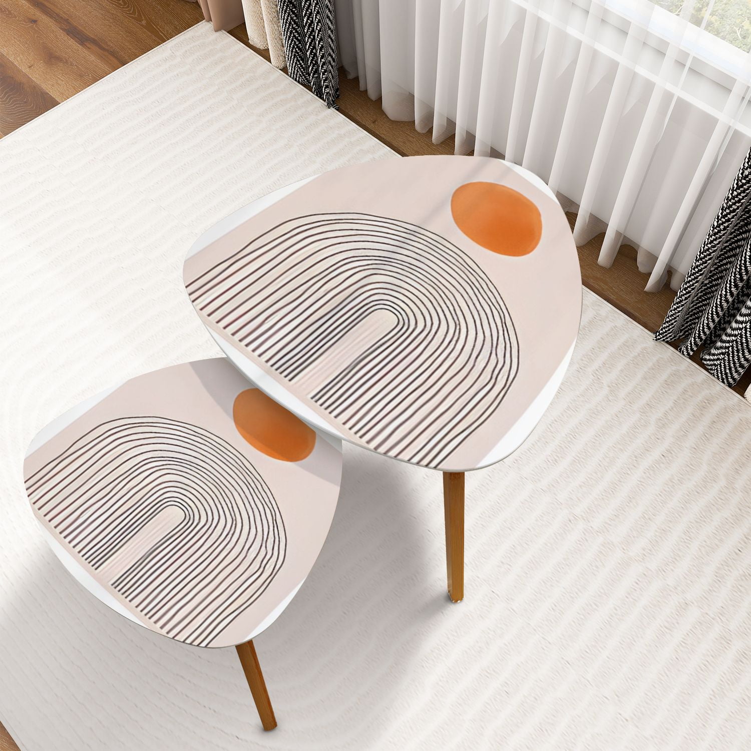 Triangle Nesting Coffee Table Set of 2 Trendy abstract aesthetic ...