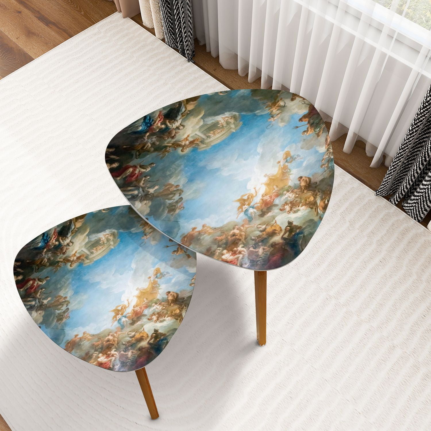 Triangle Nesting Coffee Table Set of 2 VERSAILLES PARIS FRANCE April 18 ...
