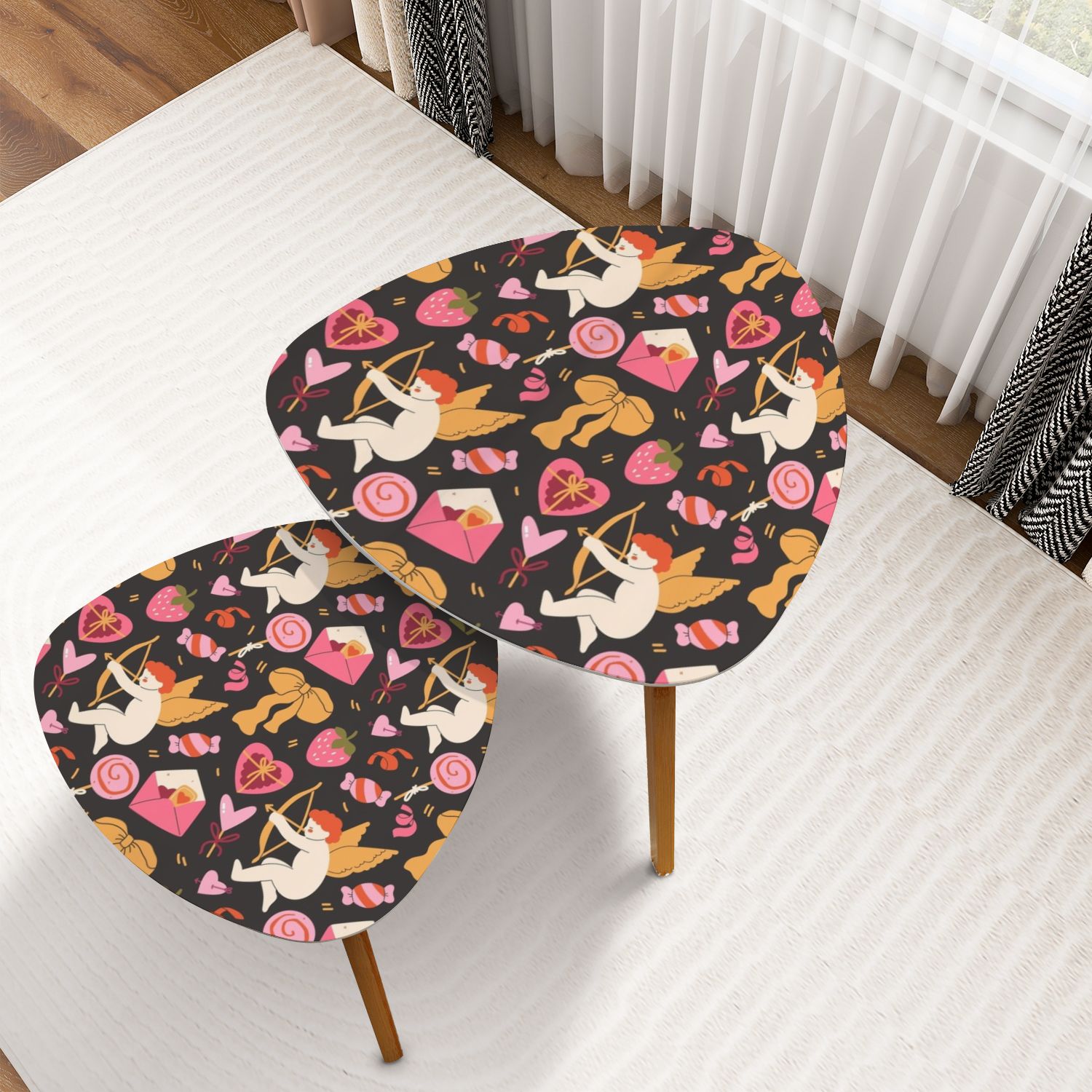 Triangle Nesting Coffee Table Set of 2 Vintage seamless seamless ...