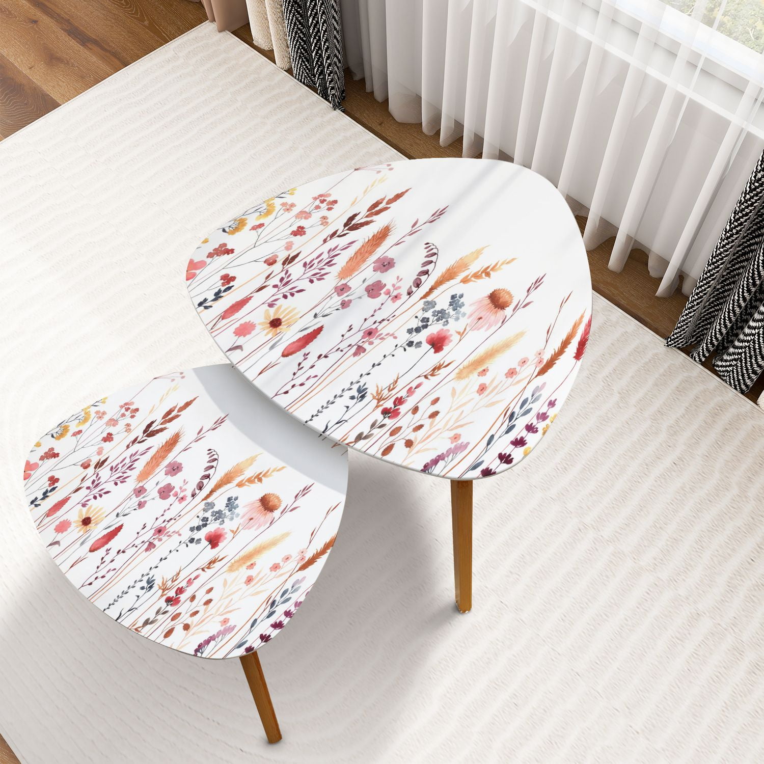 Triangle Nesting Coffee Table Set of 2 Watercolor floral seamless ...